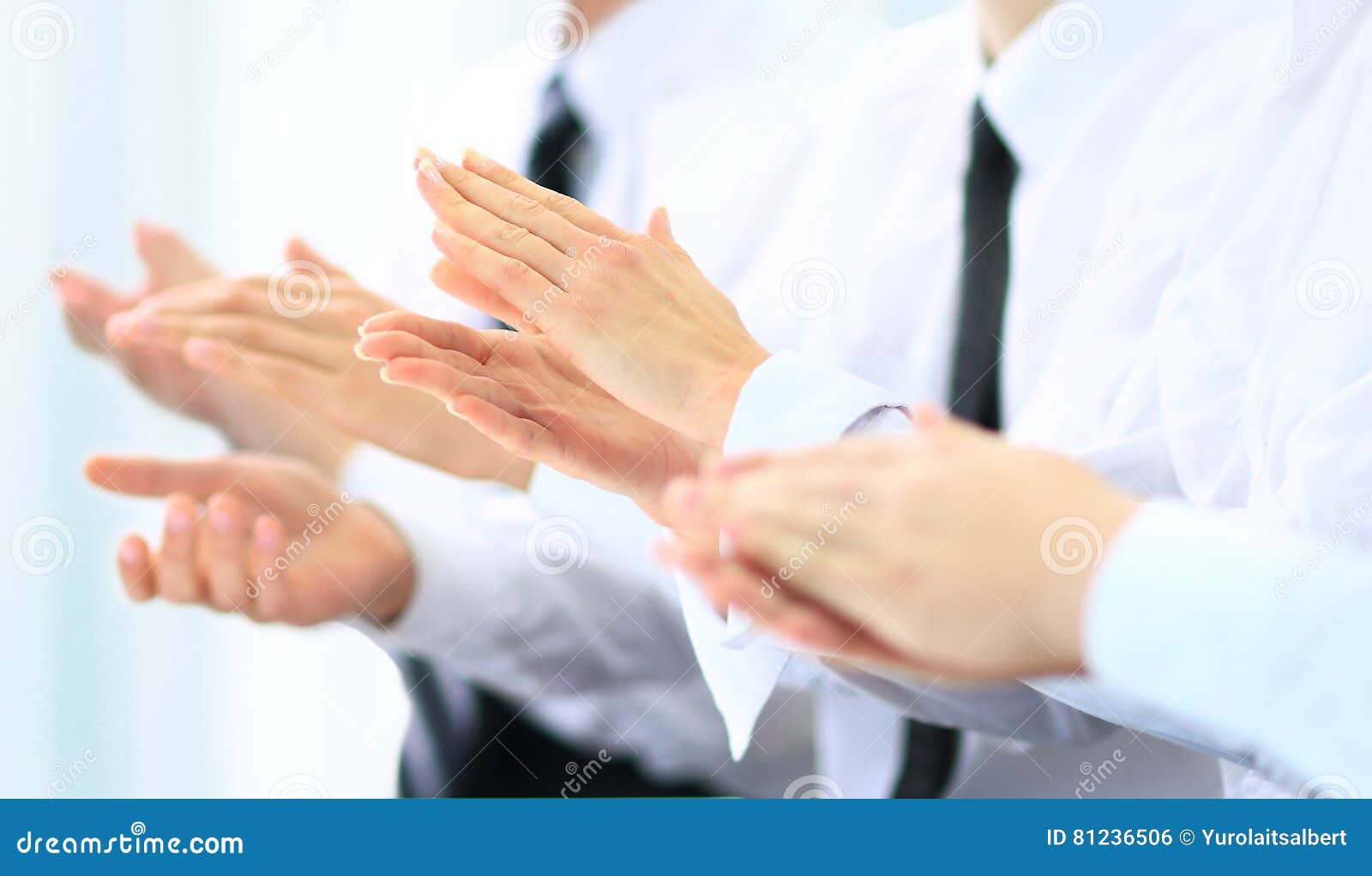 Business Group of People Clapping Hands during a Meeting Stock Photo ...