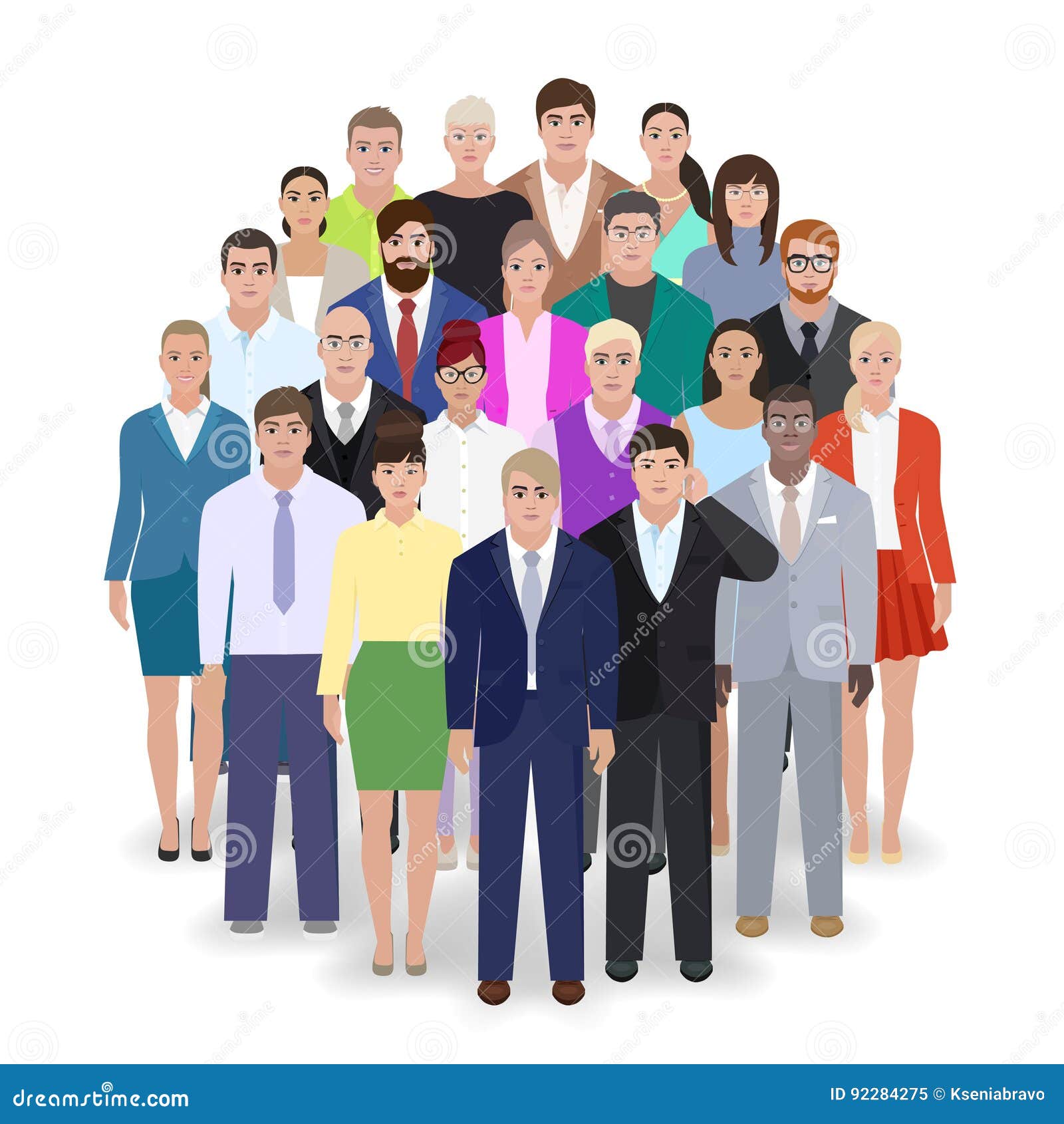 Business Group of People in Suits Vector Stock Vector - Illustration of ...
