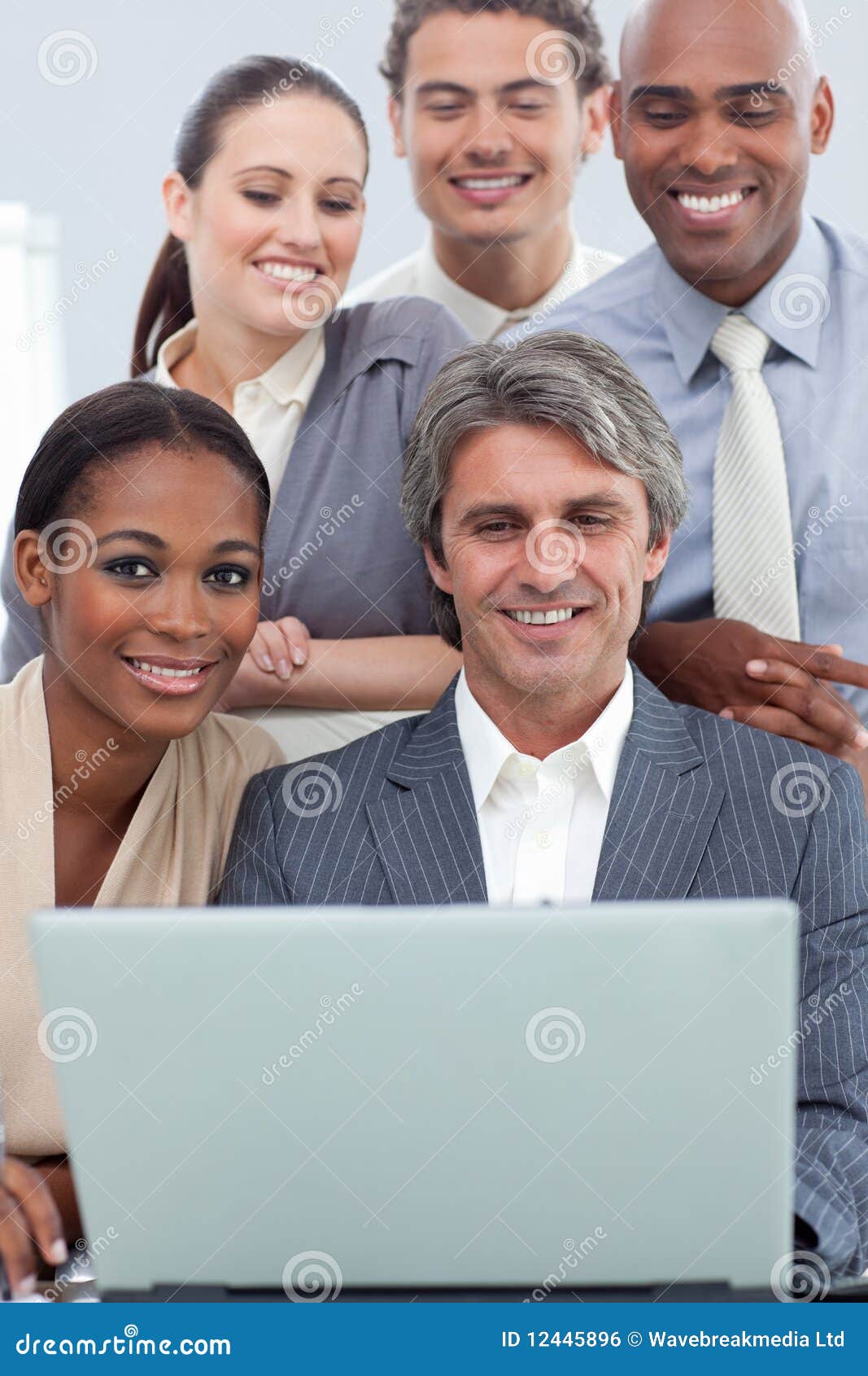 A Business Group Showing Ethnic Diversity Working Stock Photo - Image ...