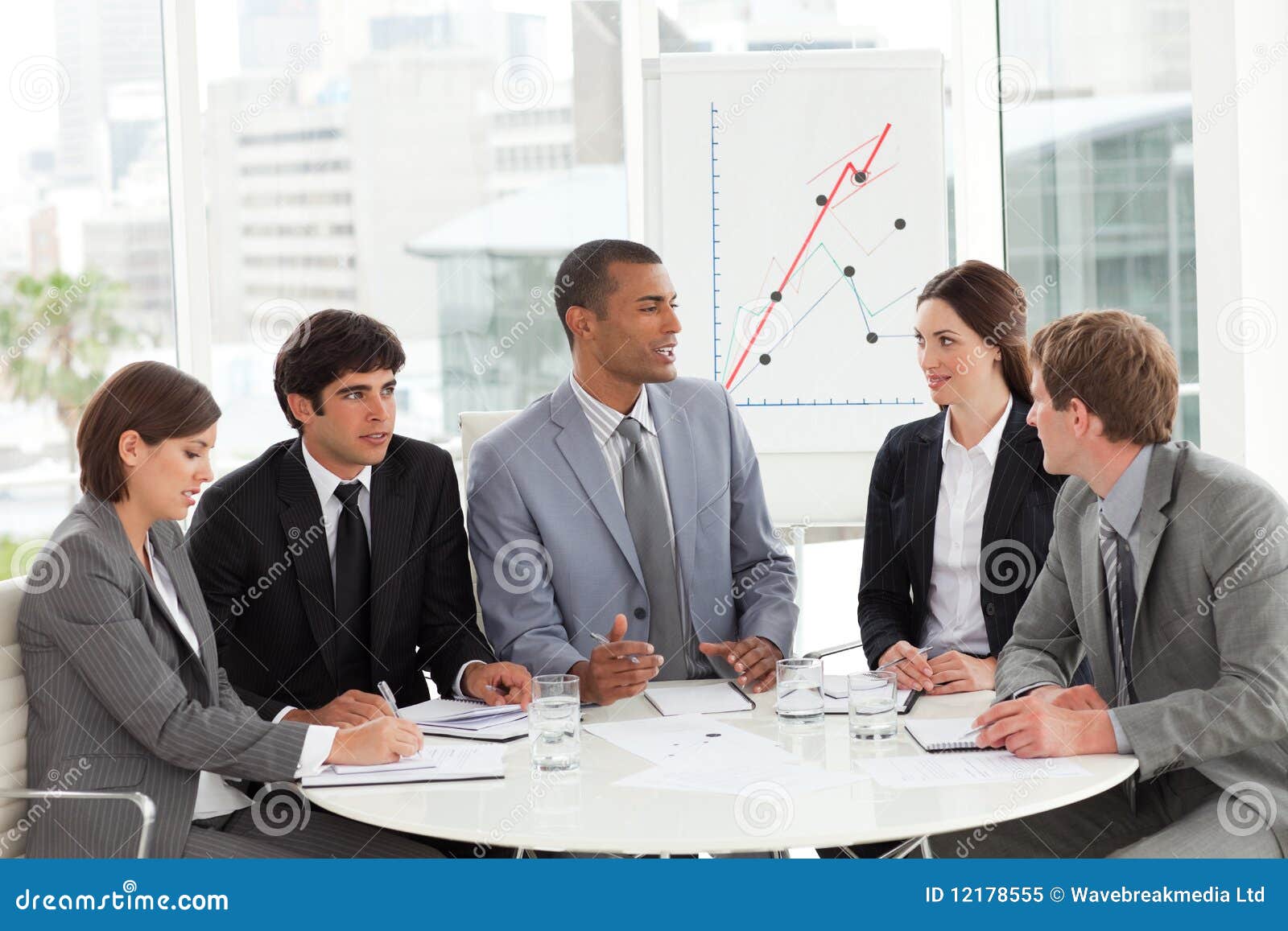 Business Group Studying Sales Report Stock Image - Image of employee ...