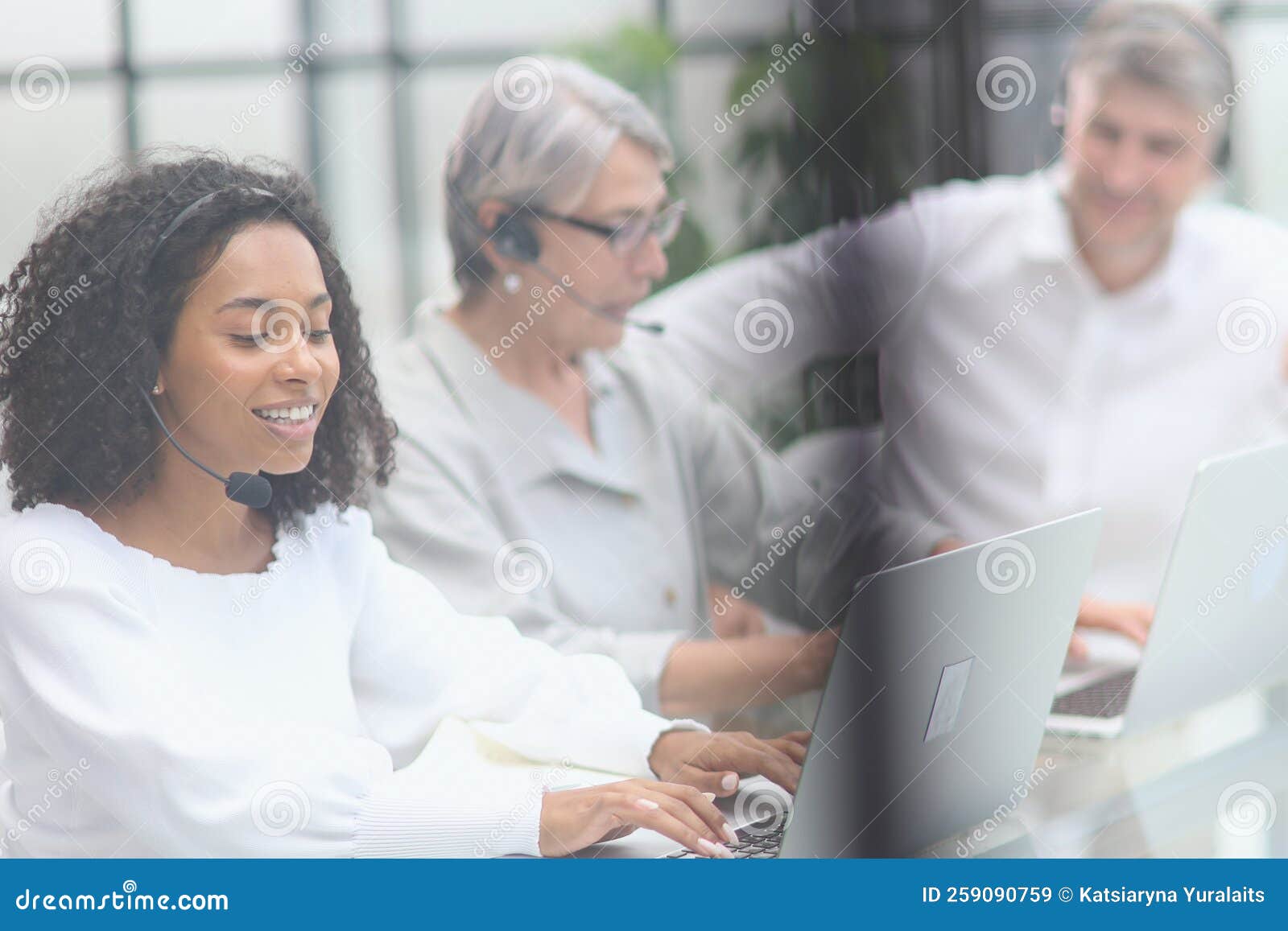 Business Group Working in Customer and Help Desk Office Stock Image ...