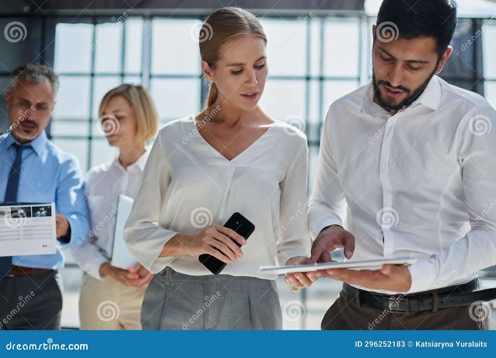Business Group Working Together on New Project Stock Image - Image of ...