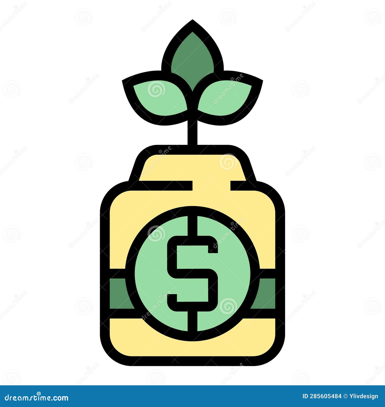 Business Grow Icon Vector Flat Stock Vector - Illustration of color ...
