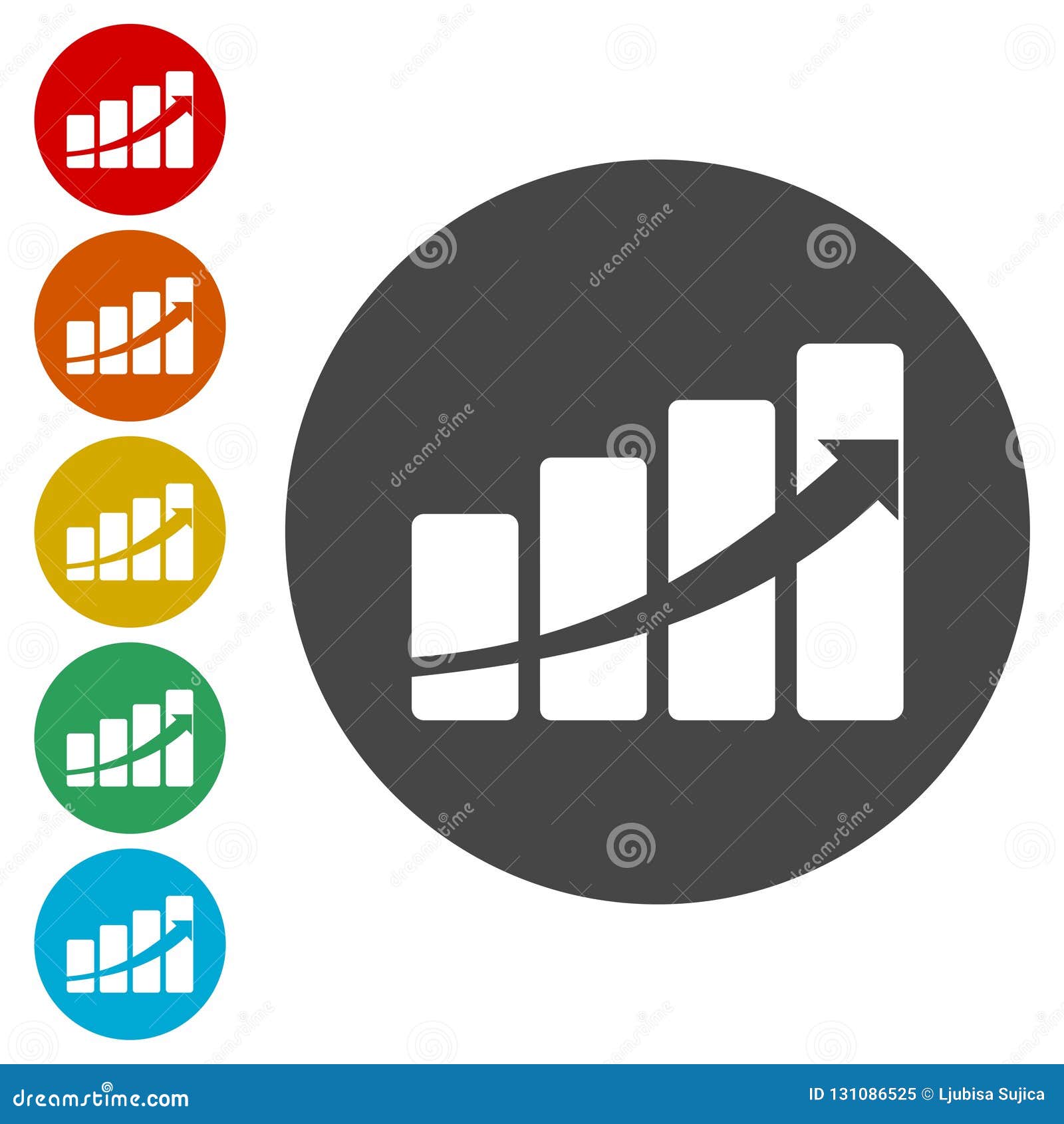 Business Growing Circle Icon Vector Stock Vector - Illustration of ...