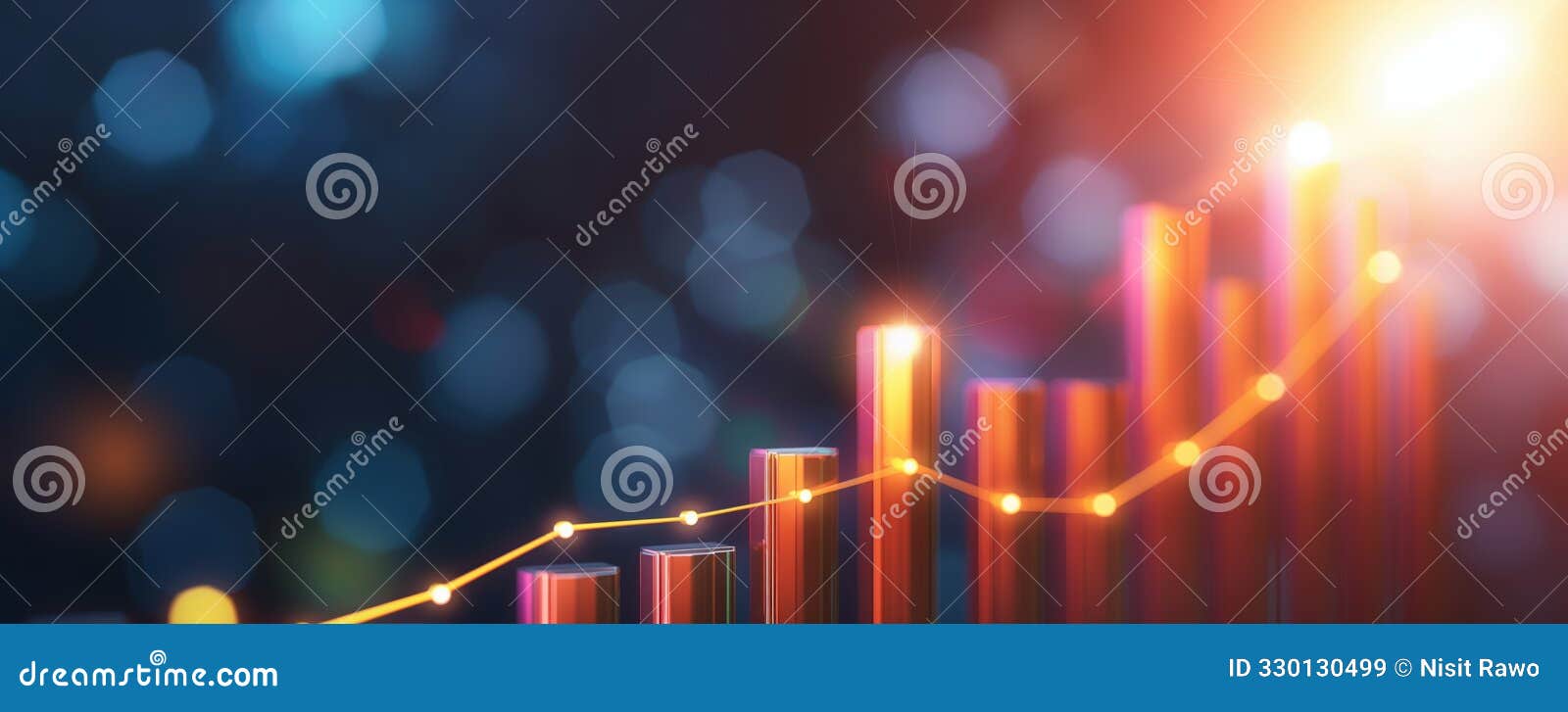 Business Growth, Ascending Bar Graph, Flat Design Illustration Stock ...