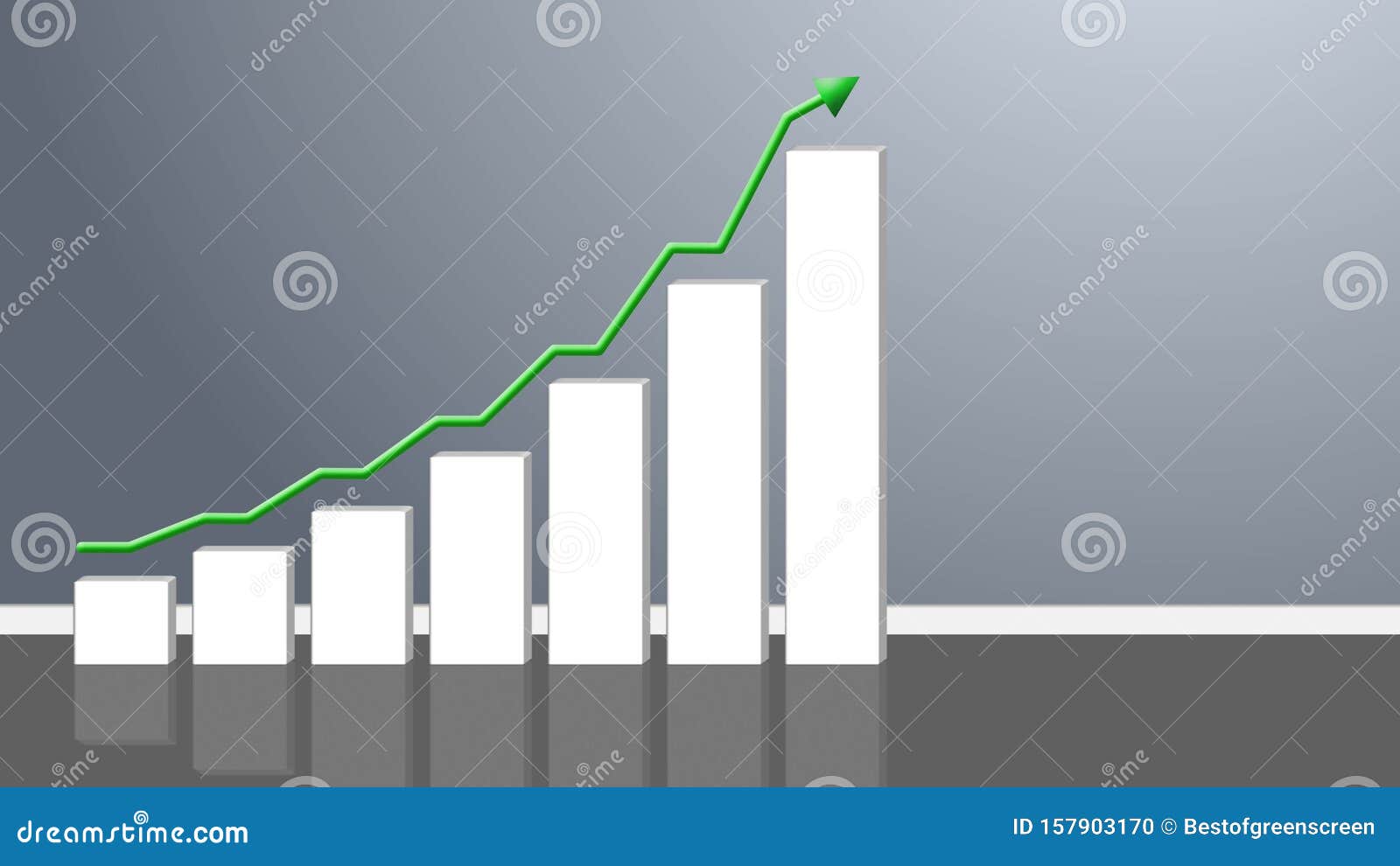 Business Growth Bar Graph with Rising Arrow Stock Illustration ...