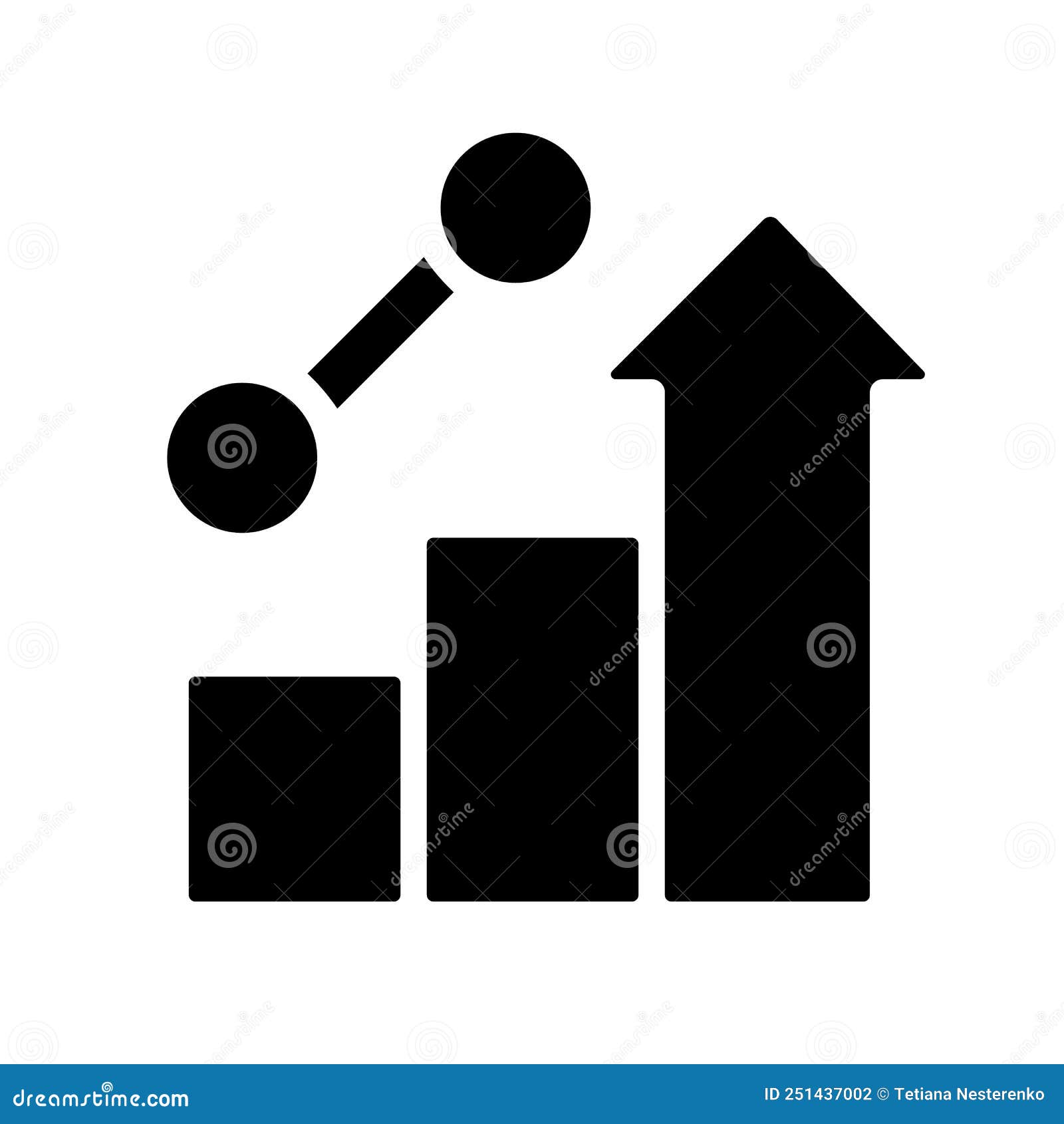 Business Growth Black Glyph Icon Stock Vector - Illustration of black ...