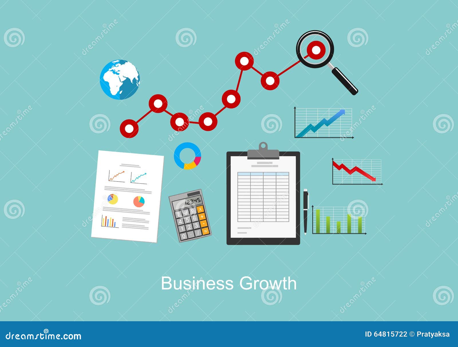 Business Growth, Business Forecast Concept Illustration. Stock Vector ...