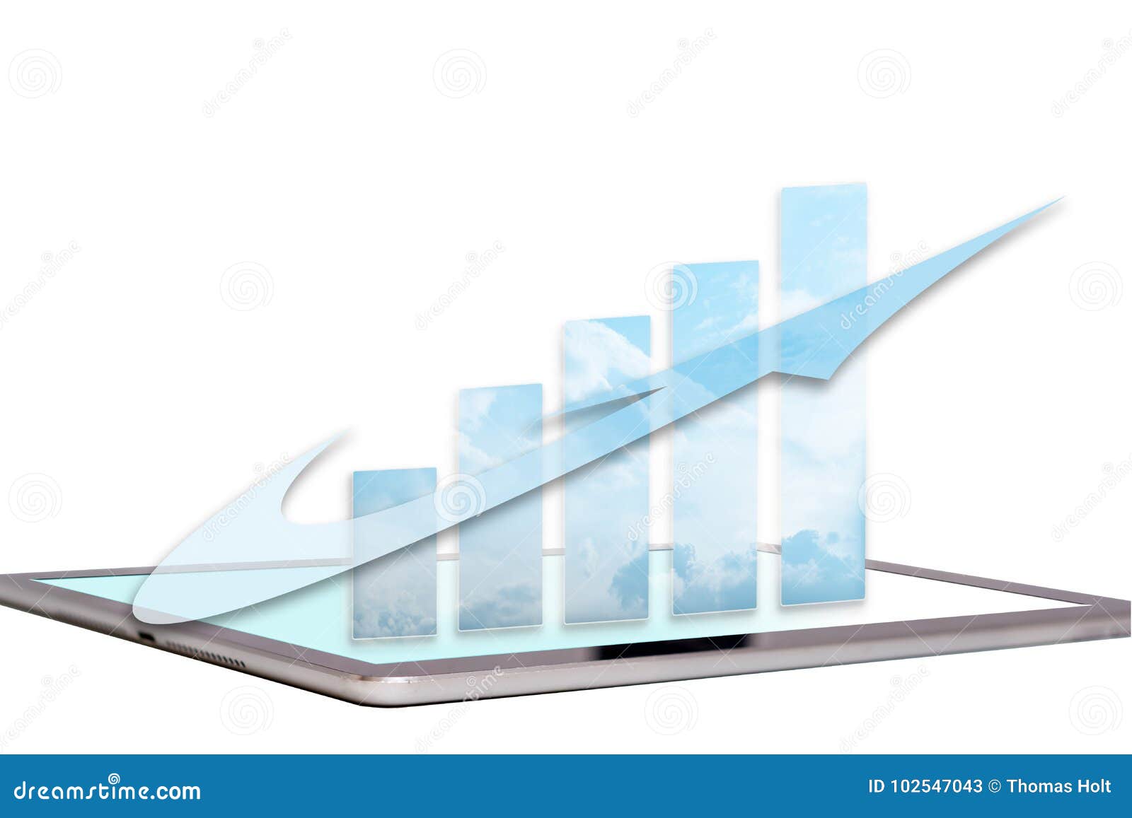 Business Growth Chart with Arrow on Computer Screen Stock Image - Image ...