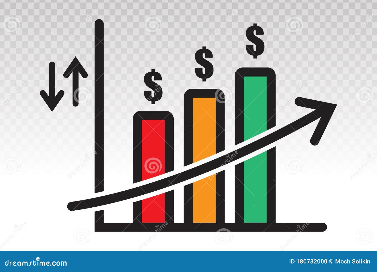 Business Growth Chart or Bar Graph Vector Flat Icon for Apps and ...