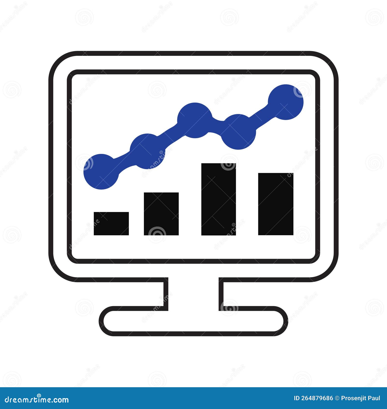Business growth chart icon stock vector. Illustration of infographic ...