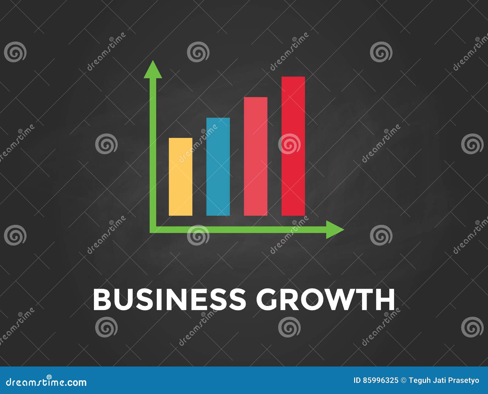 Business Growth Chart Illustration with Colourful Bar, White Text and ...