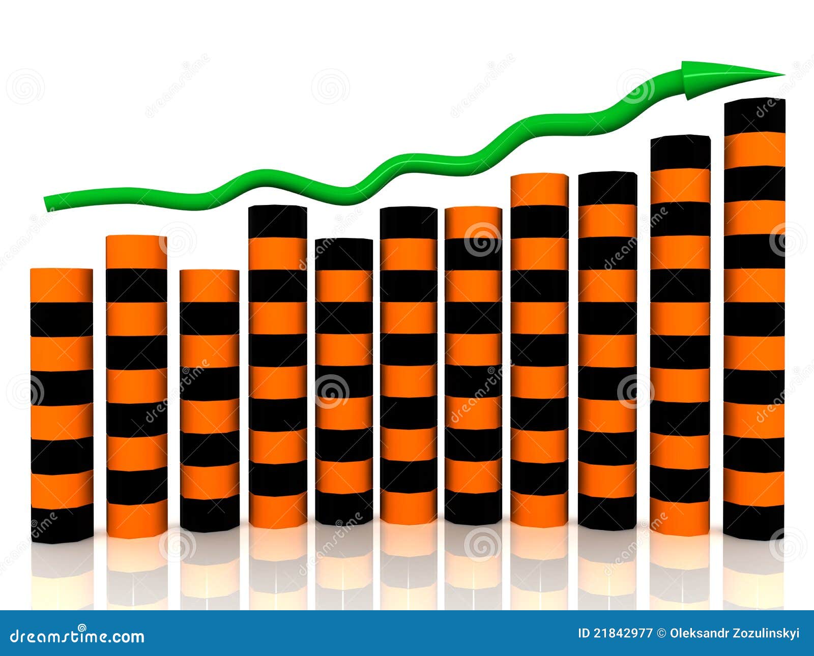 Business Growth Chart of Orange Black Boxes Stock Illustration ...