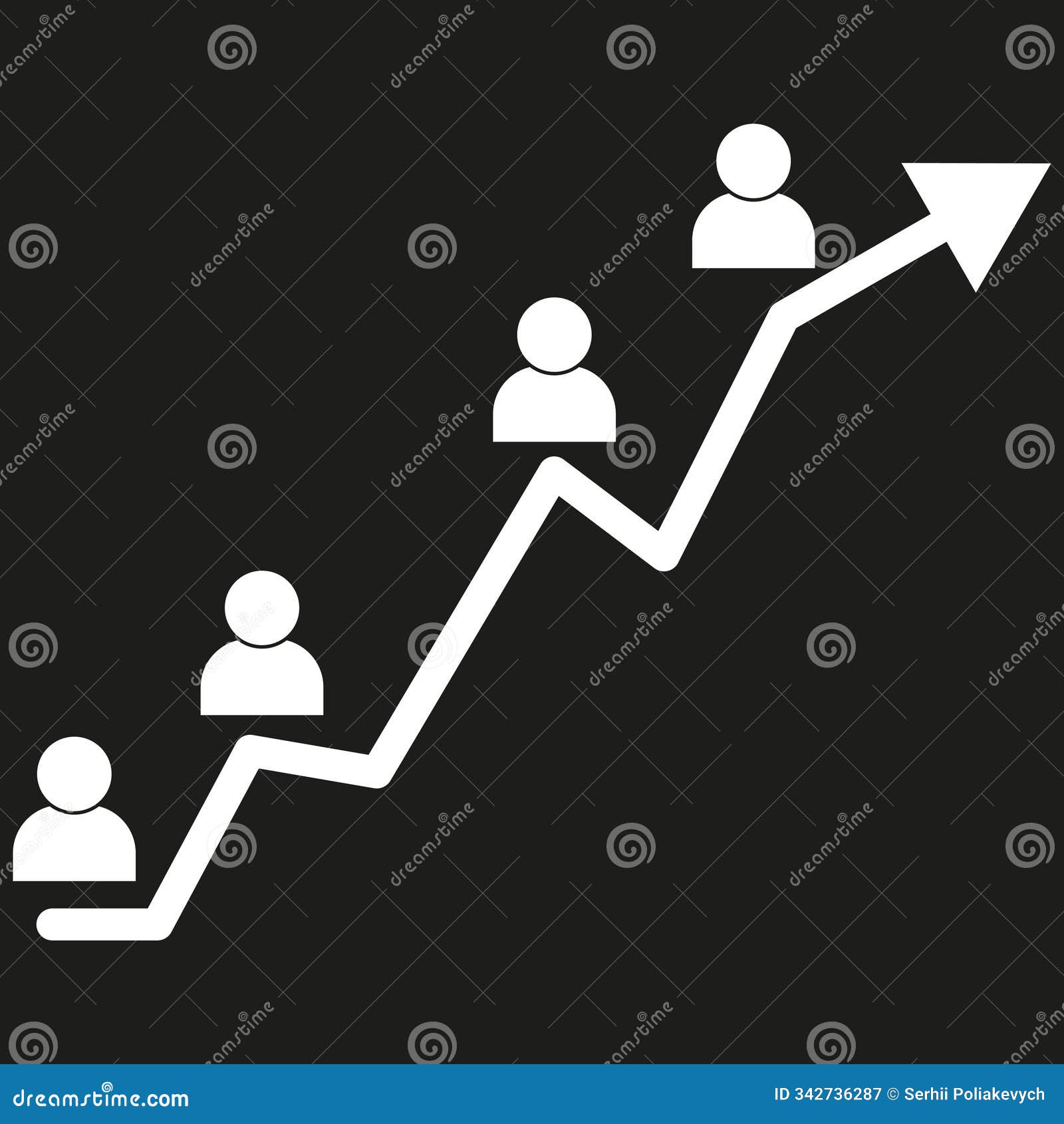 Business Growth Chart. Team Progress Symbol. Rising Arrow Icon. Vector ...