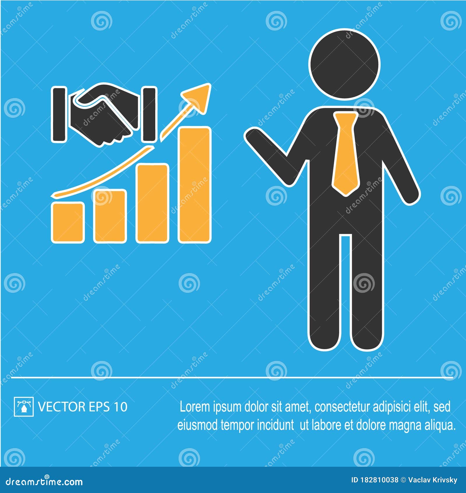 Business Growth Concept. Partnership Vector. Increase Graph Handshake ...