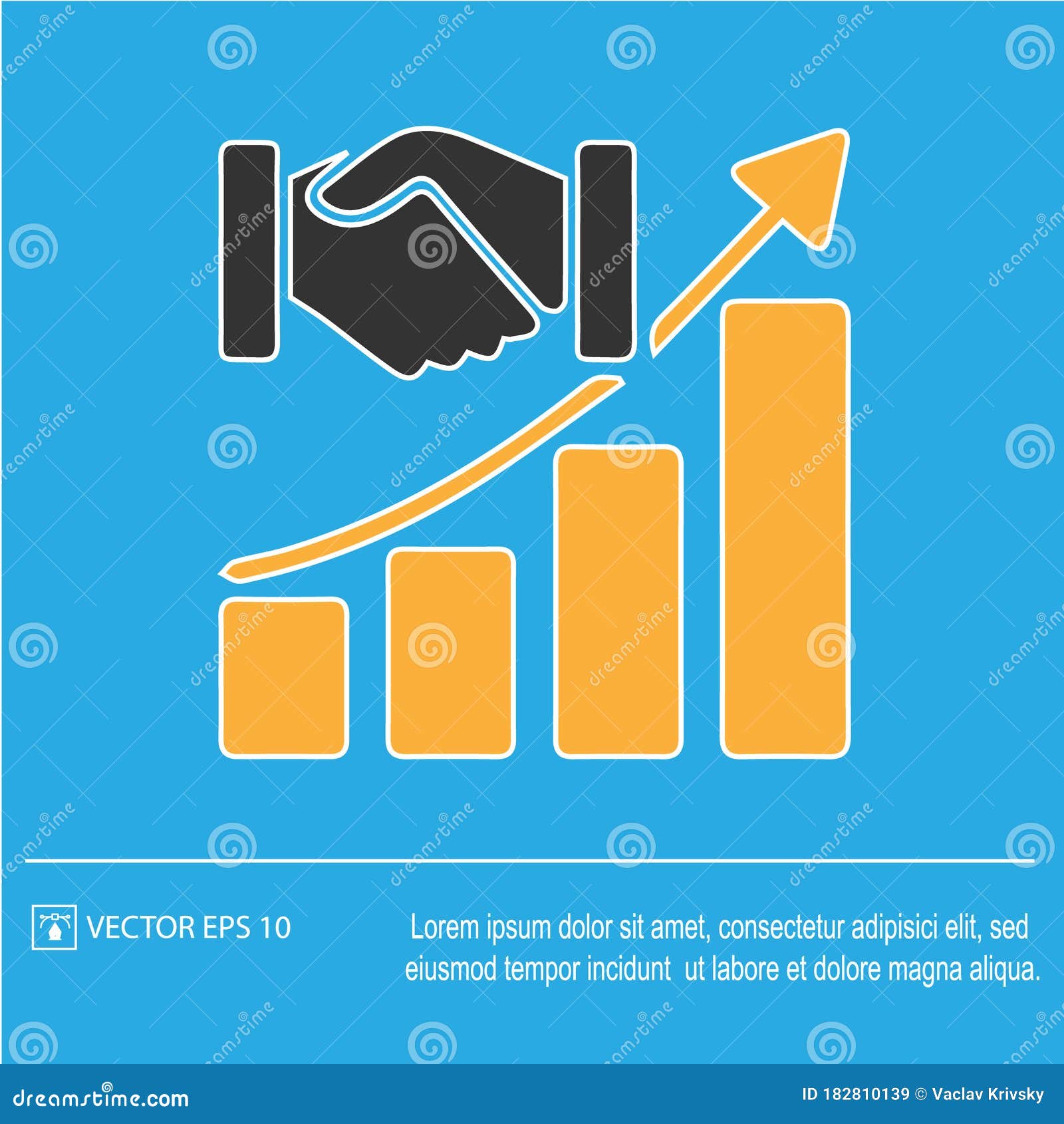 Business Growth Concept. Partnership Vector. Increase Graph Handshake ...