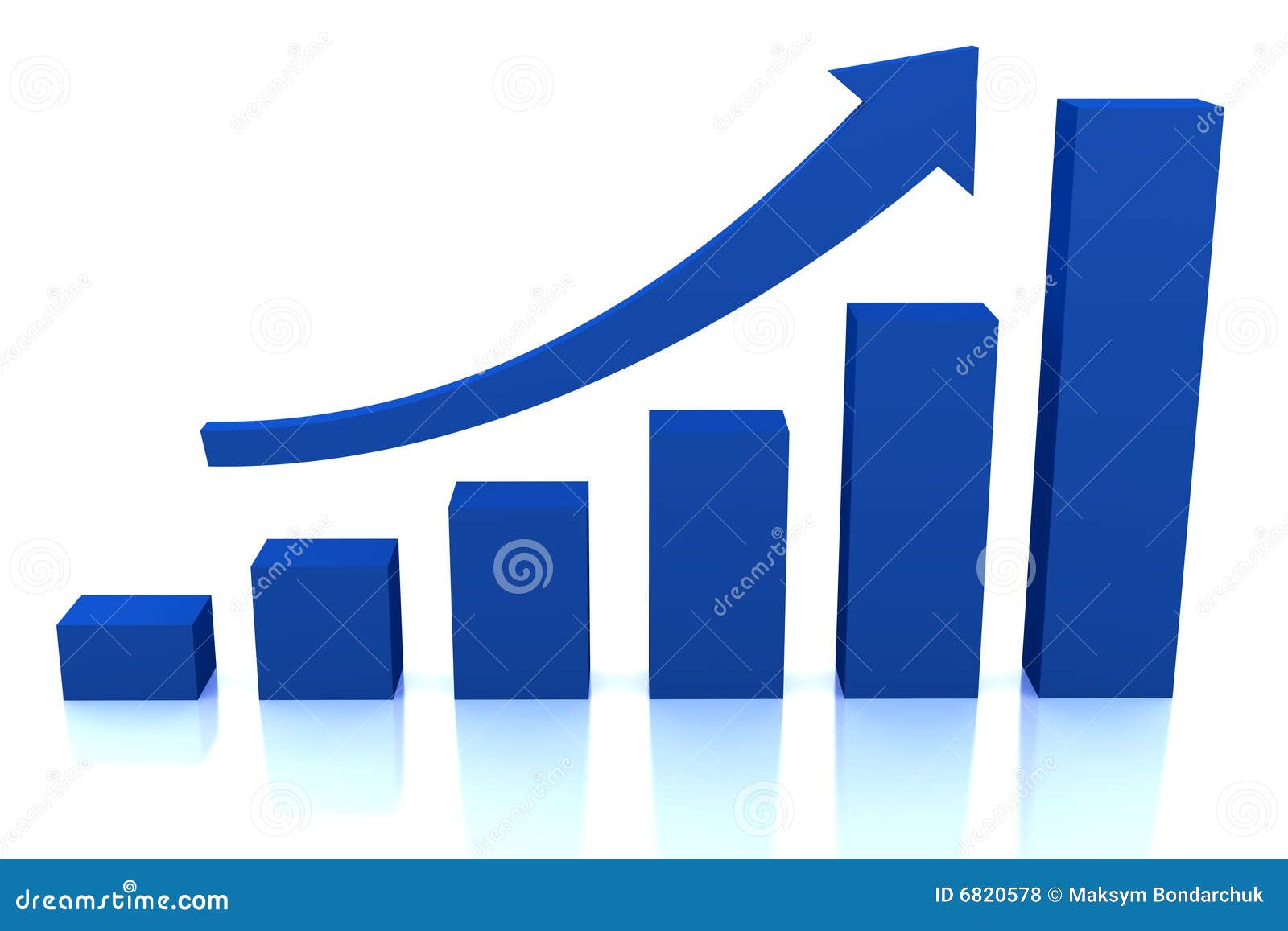 Business Growth Diagram with Blue Arrow Stock Illustration ...