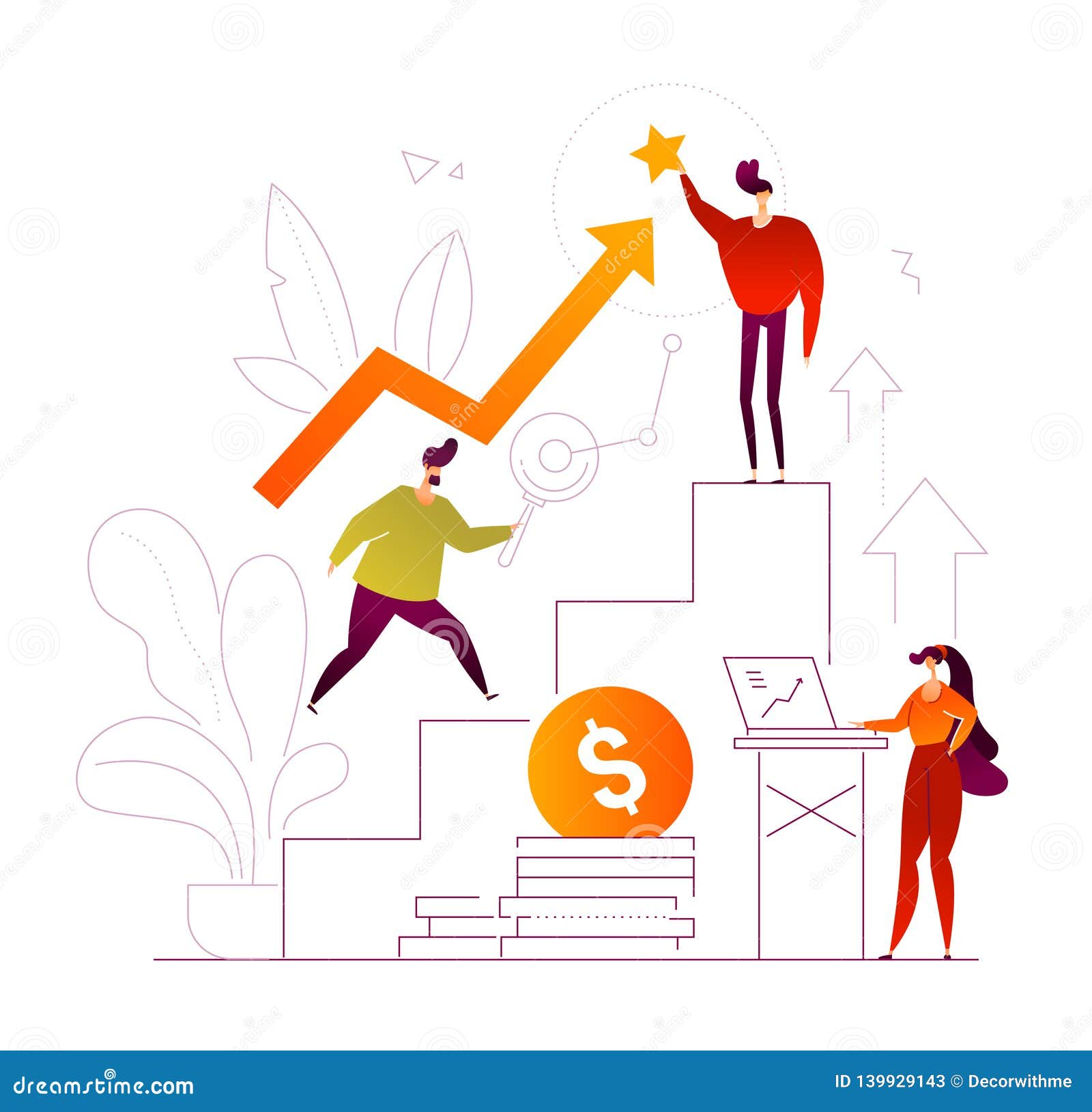 Business Growth - Flat Design Style Colorful Illustration Stock Vector ...