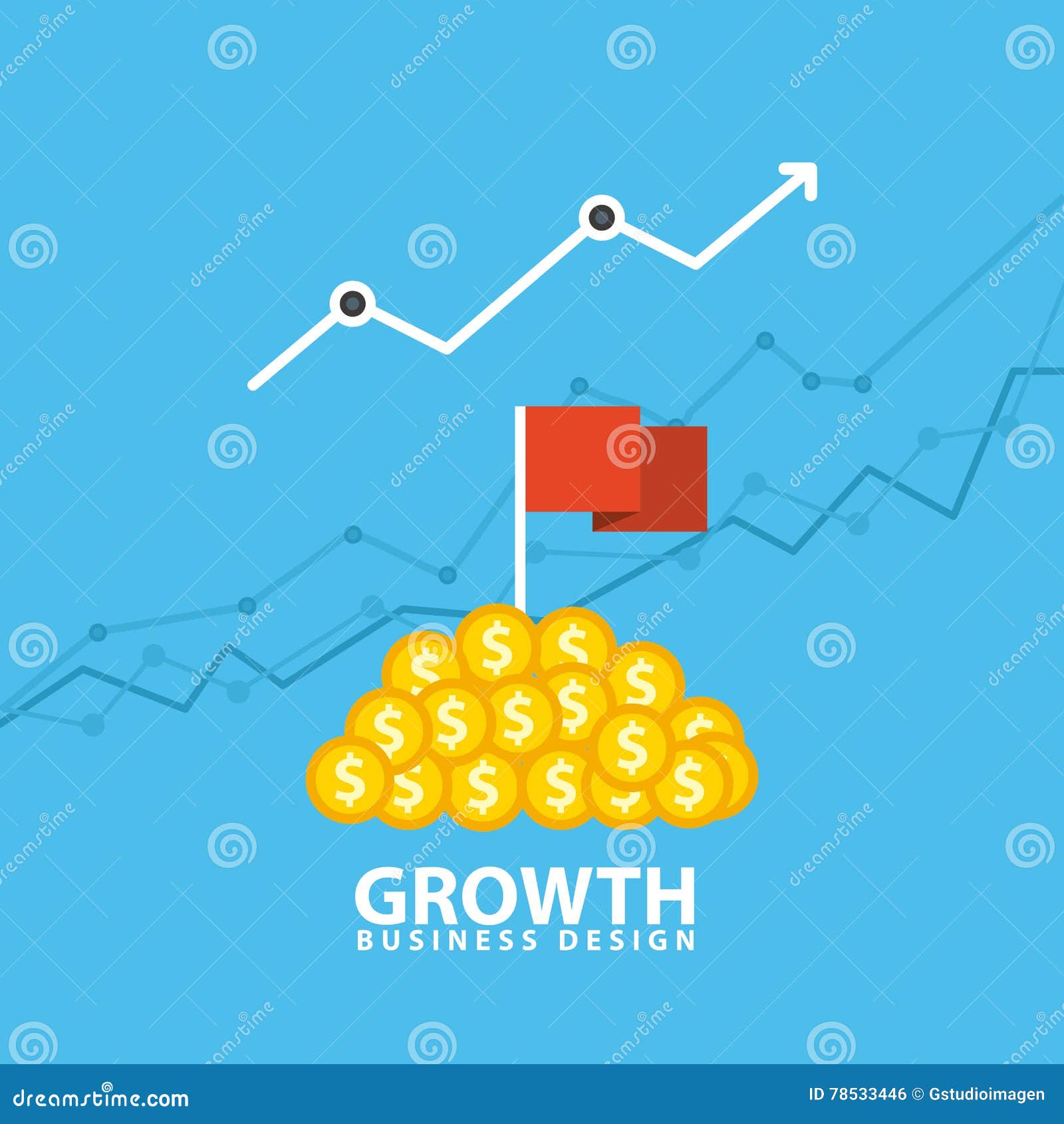 Business Growth Funds Flat Icons Stock Illustration - Illustration of ...