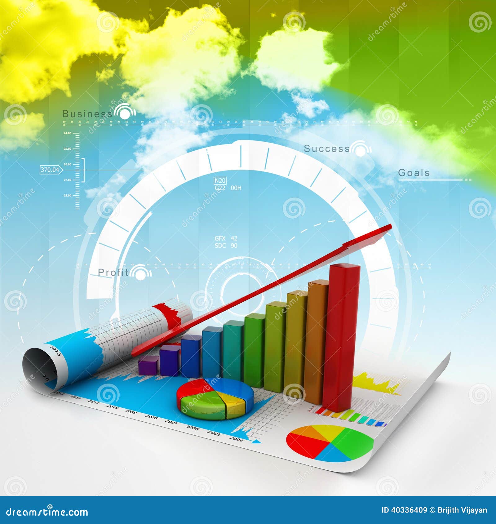 Business Growth Graph and Chart Stock Illustration - Illustration of ...