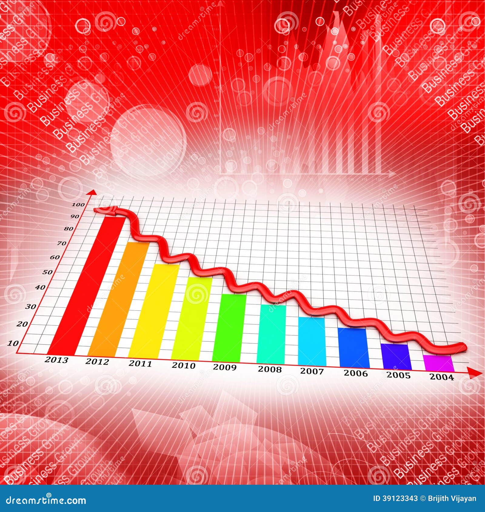 Business Growth Graph and Chart Stock Illustration - Illustration of ...