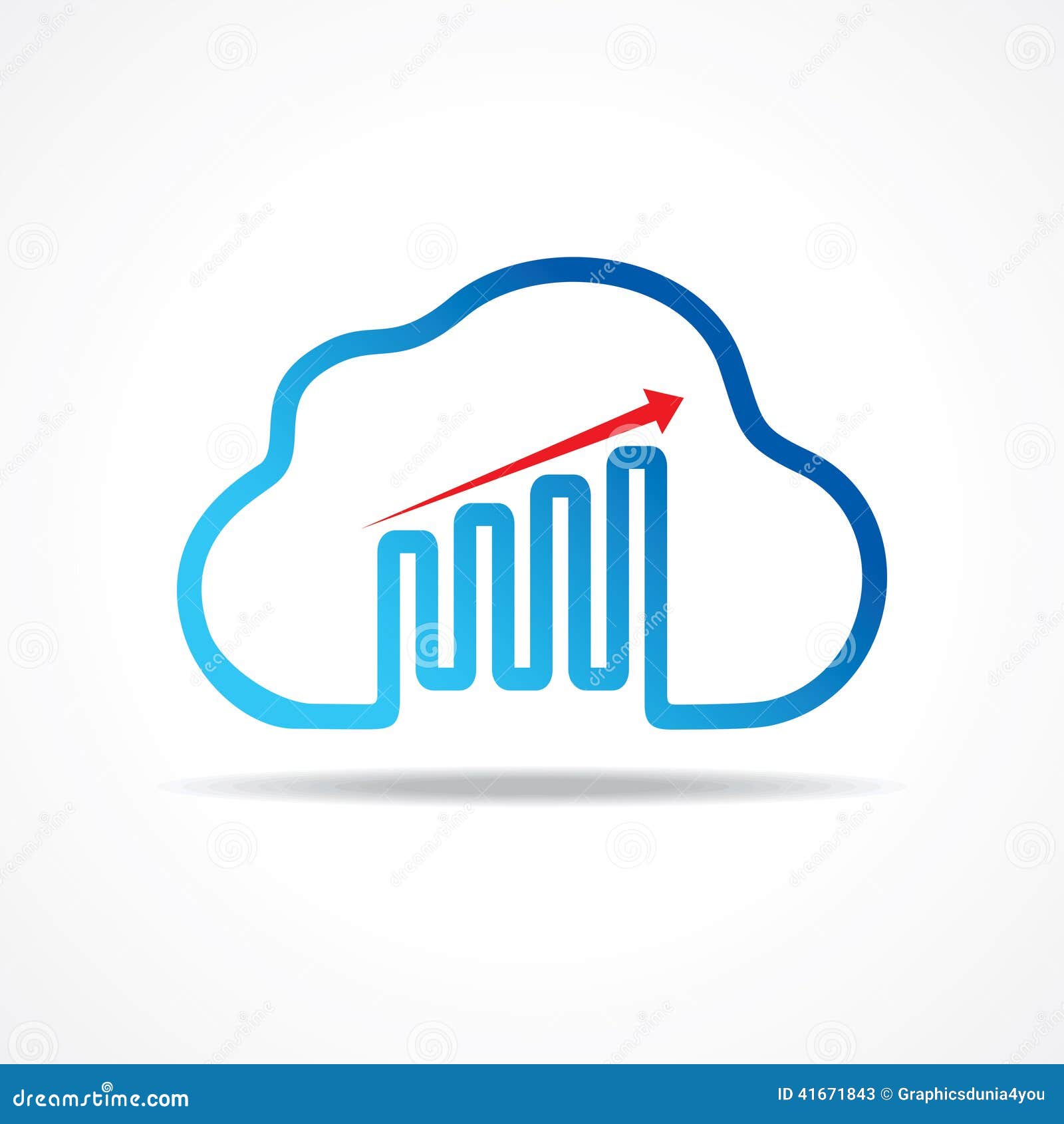 Business Growth Graph Design with Cloud Design Concept Stock Vector ...