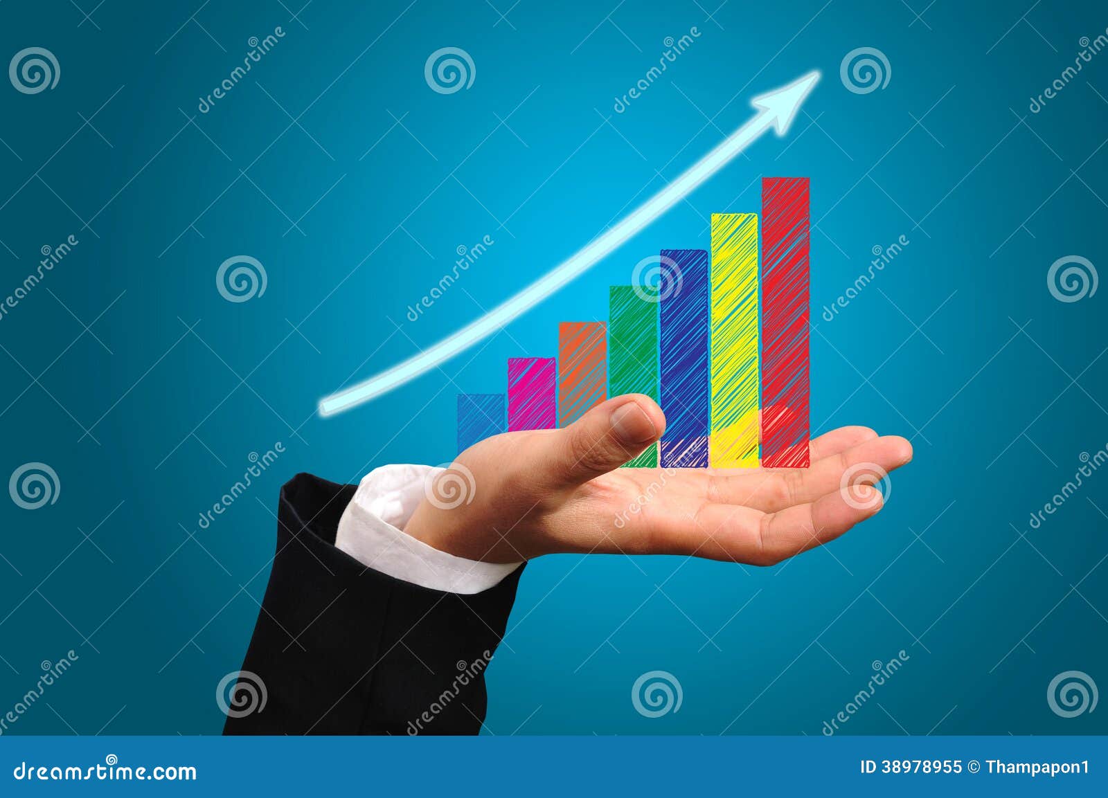 Business Growth Graph On Technology Background, Futuristic Raise Arrow ...