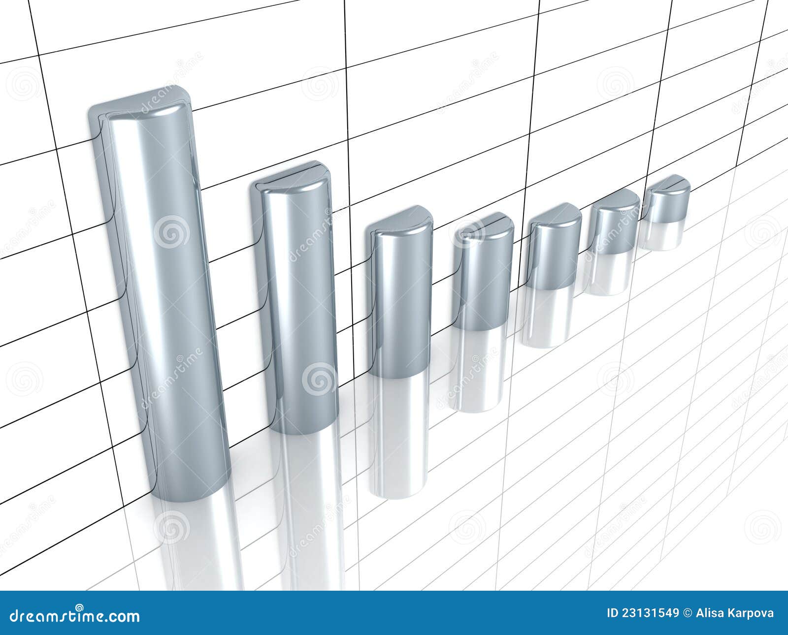 Business Growth Graph with Silver Bars Stock Illustration ...