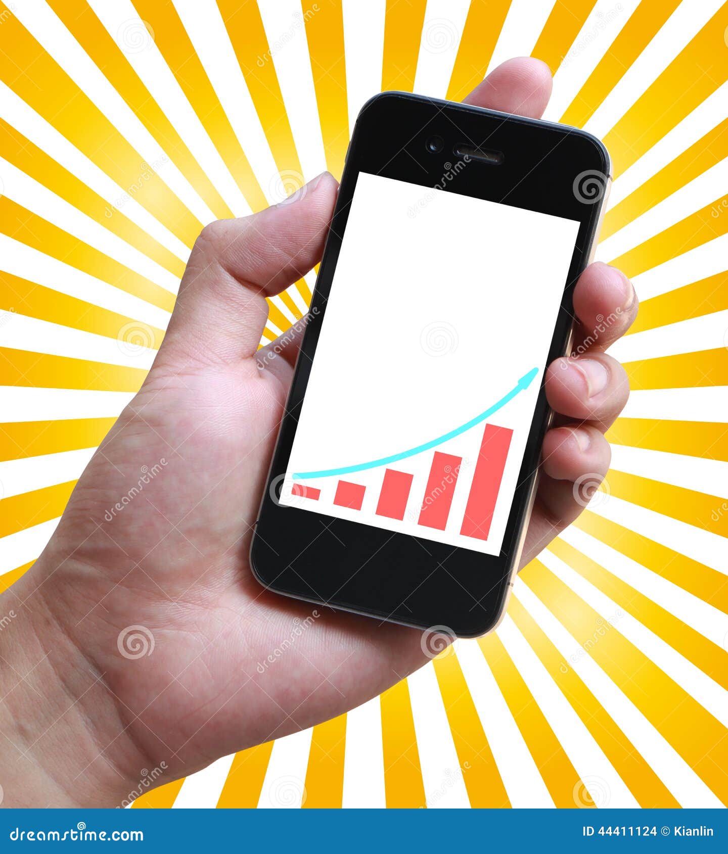 Business Growth Graph on Smartphone Screen Stock Photo - Image of ...