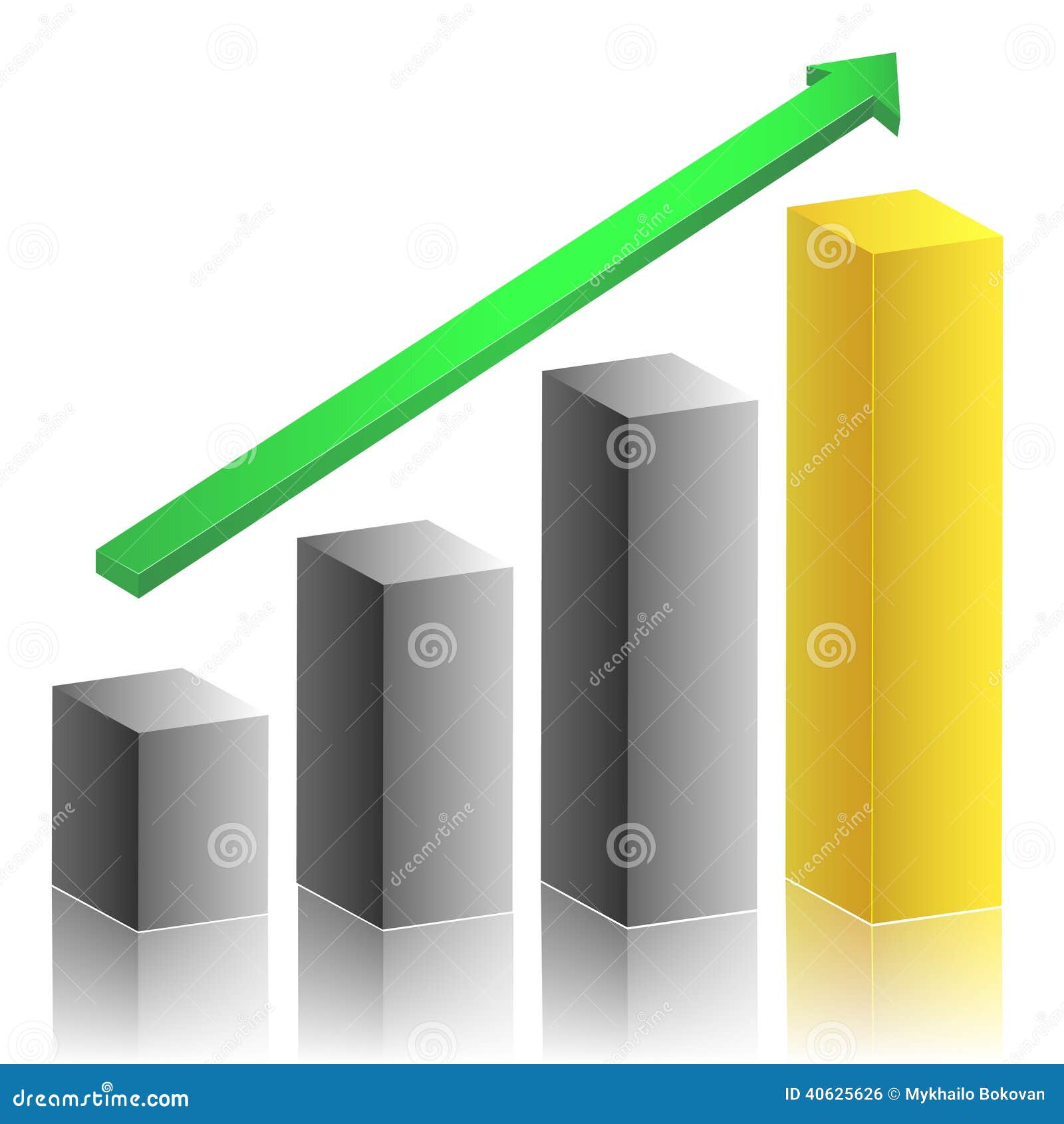 Business growth graph stock vector. Illustration of metal - 40625626