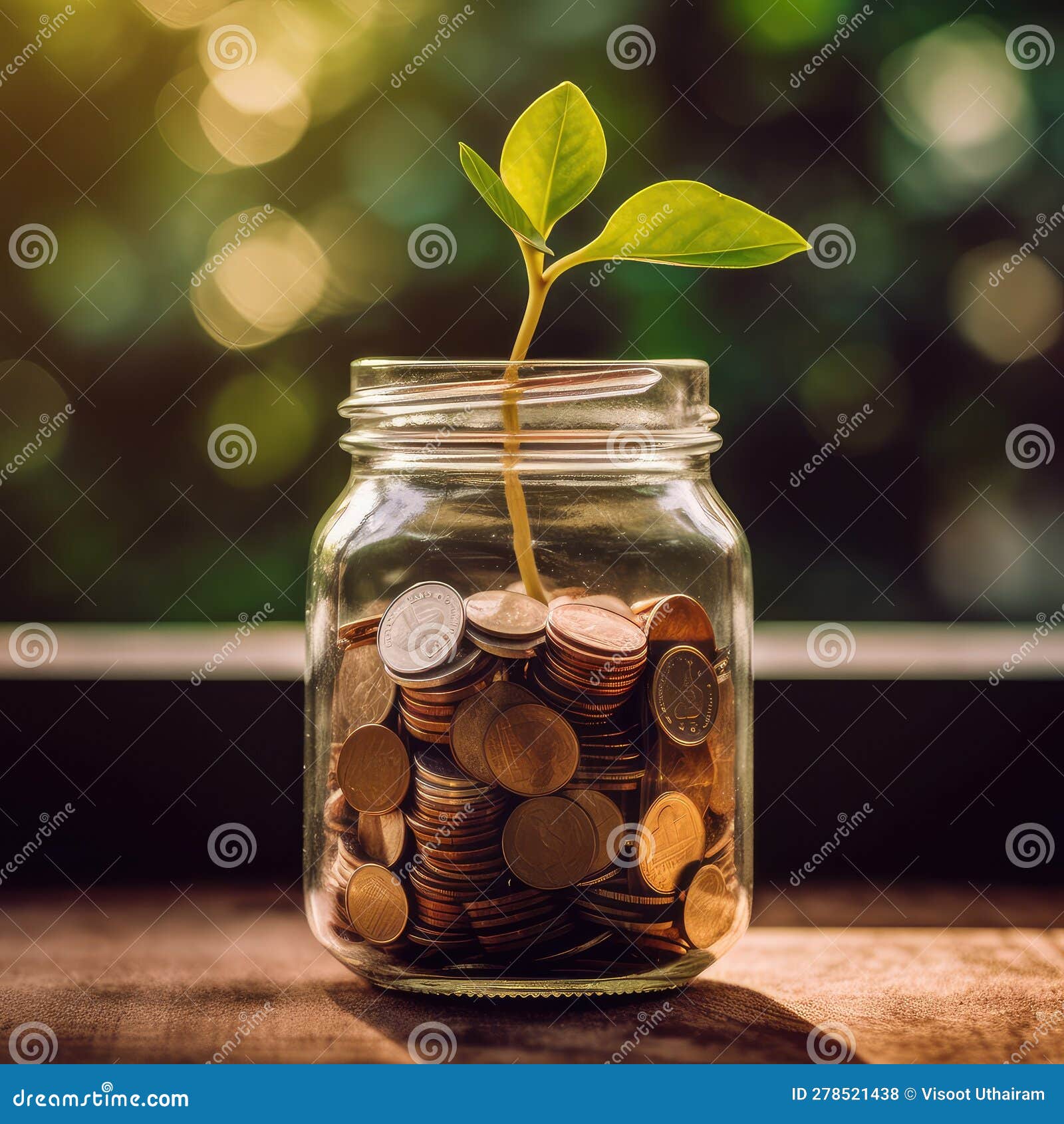 Business Growth with a Growing Tree on a Coin,Showing Financial ...