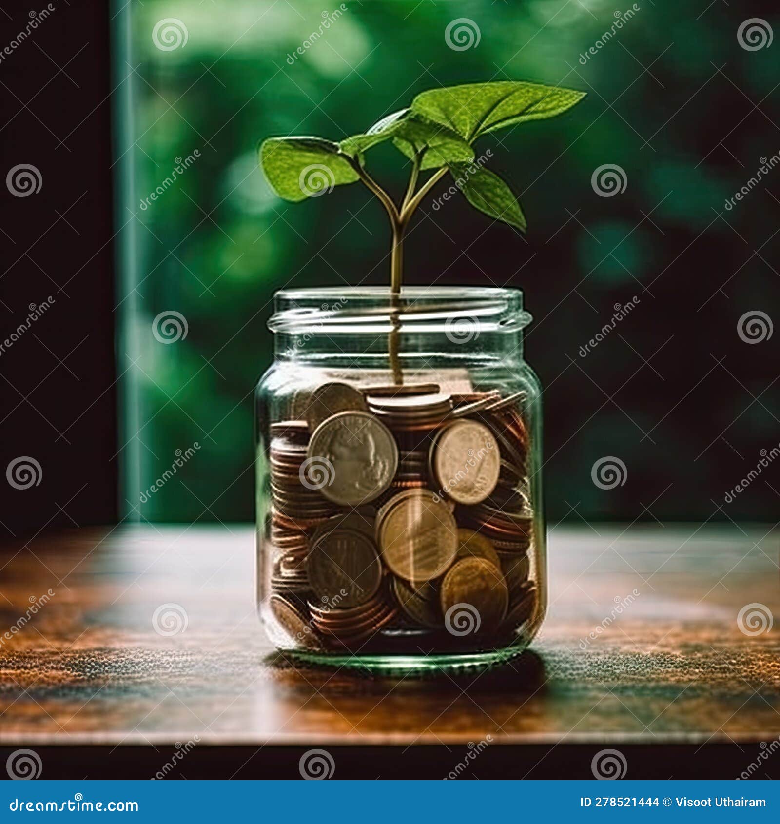 Business Growth with a Growing Tree on a Coin,Showing Financial ...