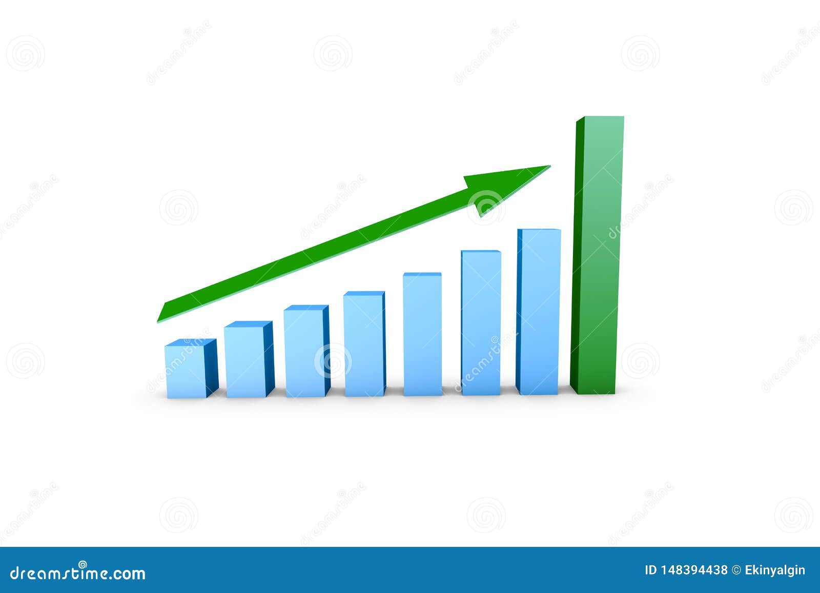 Business Growth Increasing Chart With Green Arrow Stock Photography ...