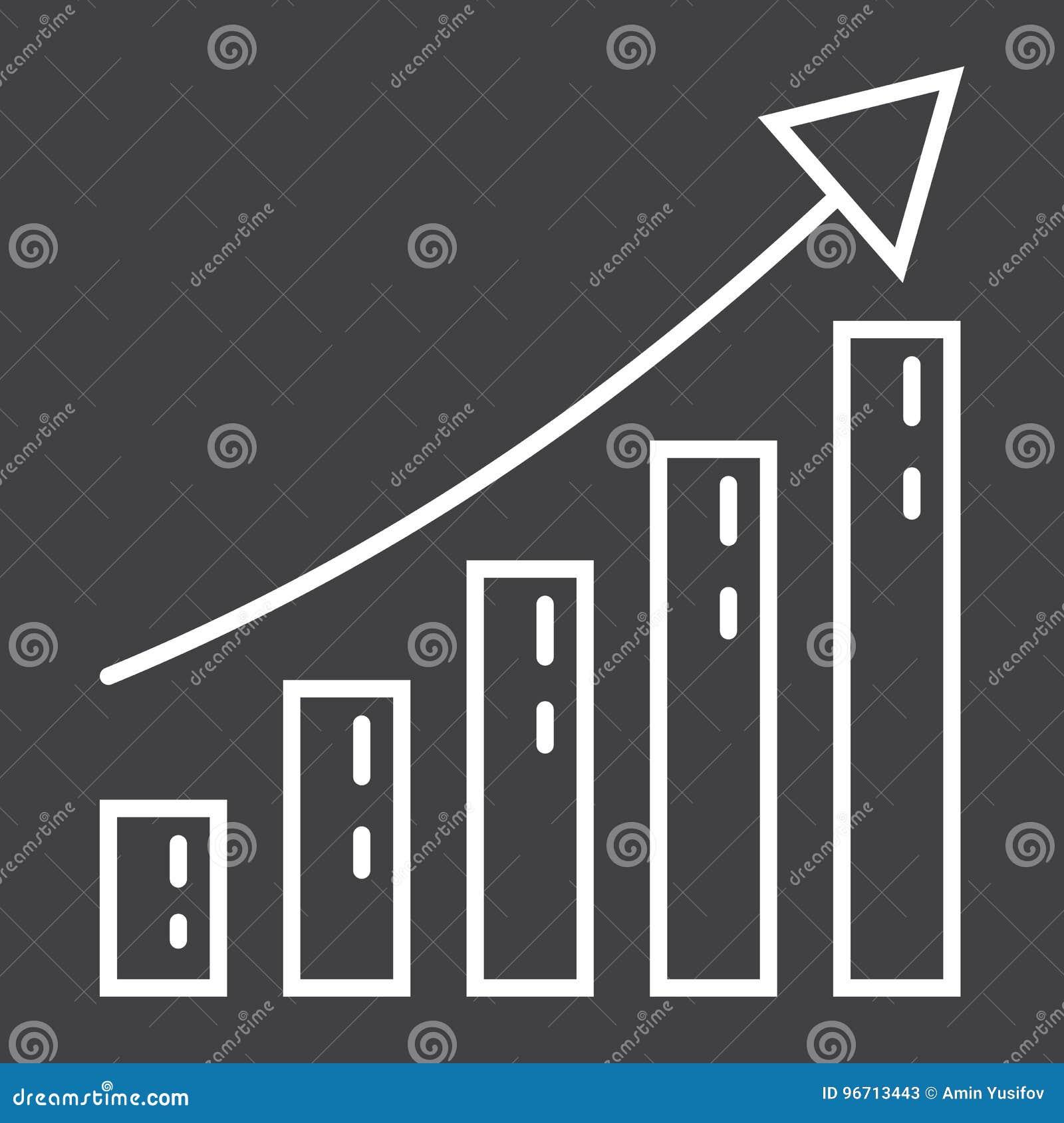 Business Growth Line Icon, Business and Financial Stock Vector ...