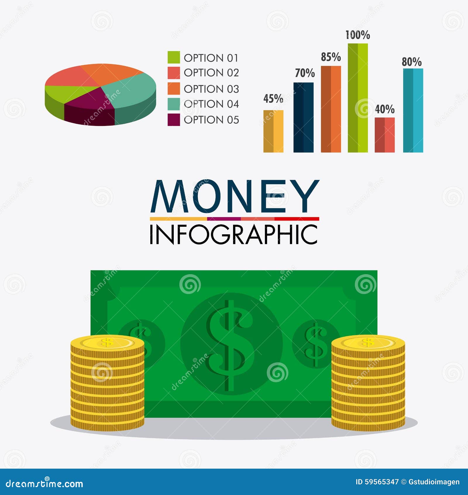 Business Growth and Money Savings Stock Vector - Illustration of money ...
