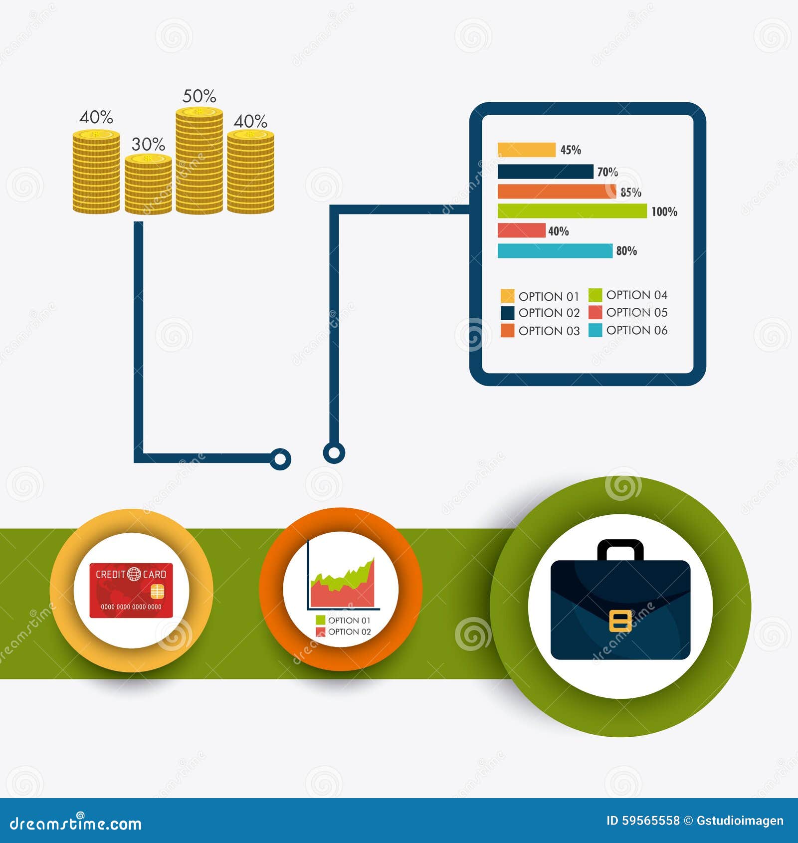 Business Growth and Money Savings Stock Vector - Illustration of ...