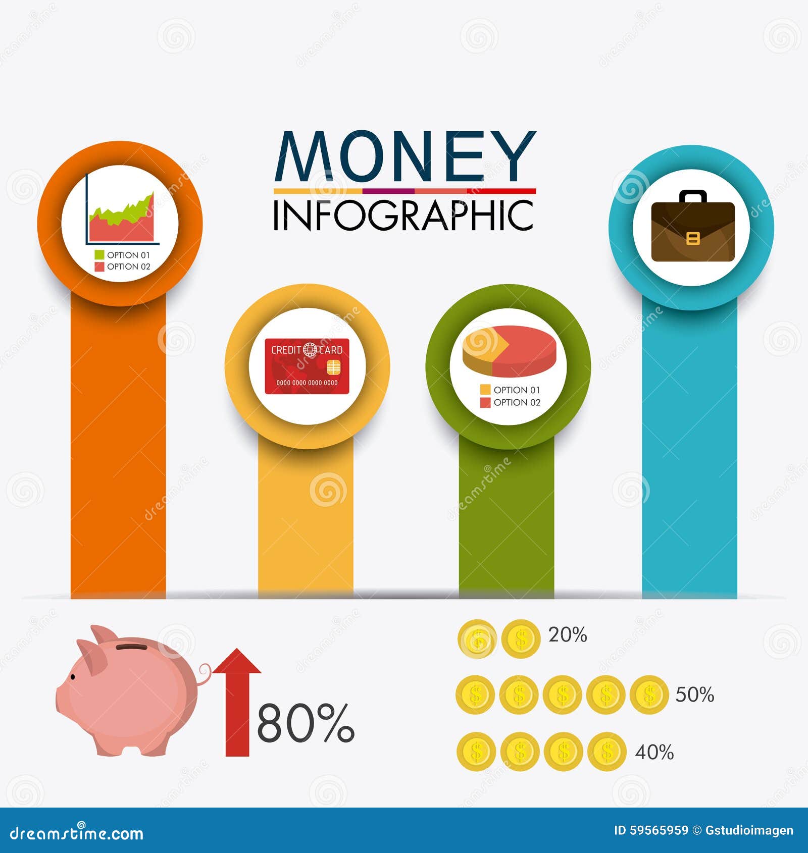 Business Growth and Money Savings Stock Vector - Illustration of ...