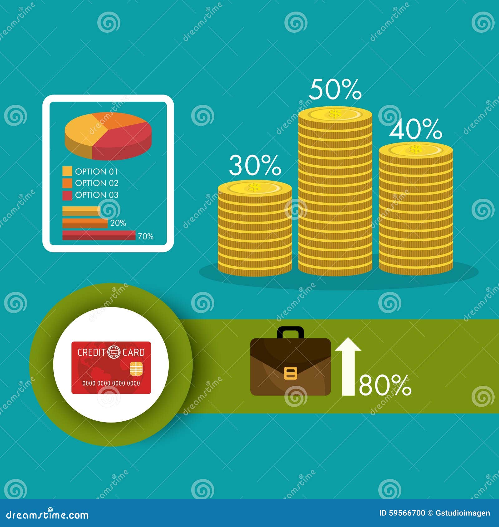 Business Growth and Money Savings Stock Vector - Illustration of ...
