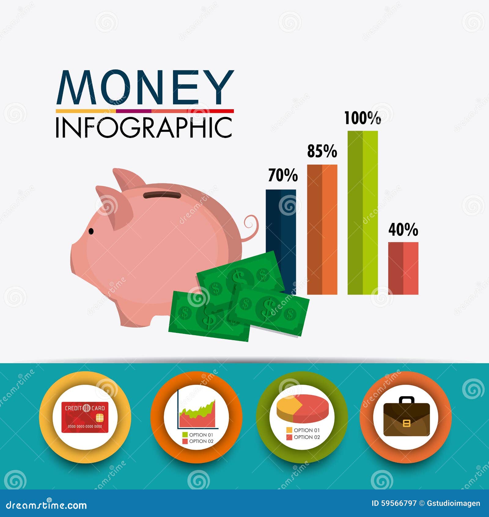 Business Growth and Money Savings Stock Vector - Illustration of ...