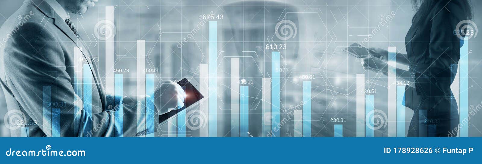 Business Growth, Progress or Success Concept. Financial Bar Chart and ...