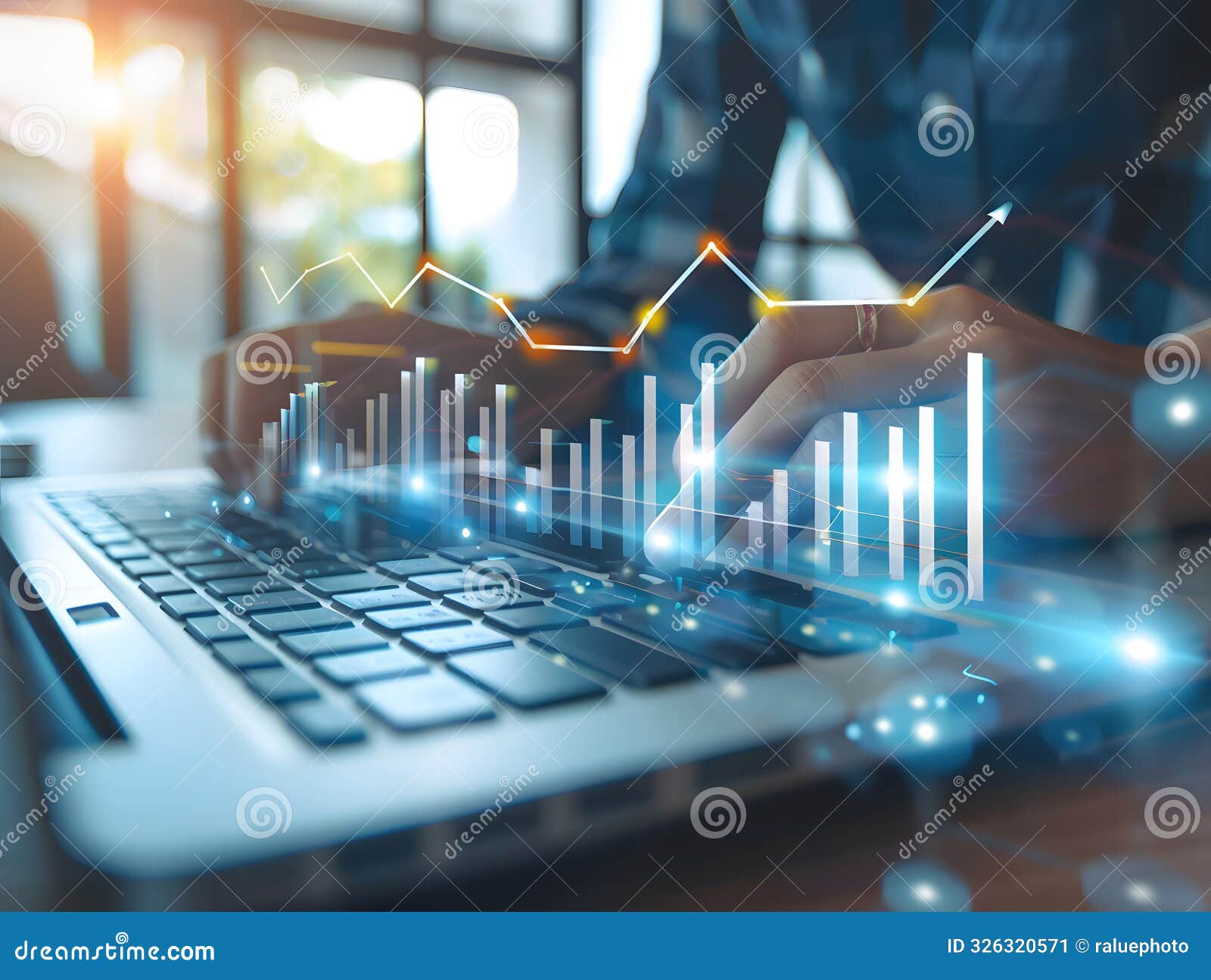 Businessman Sitting at Desk Staring at Computer Screen Stock ...