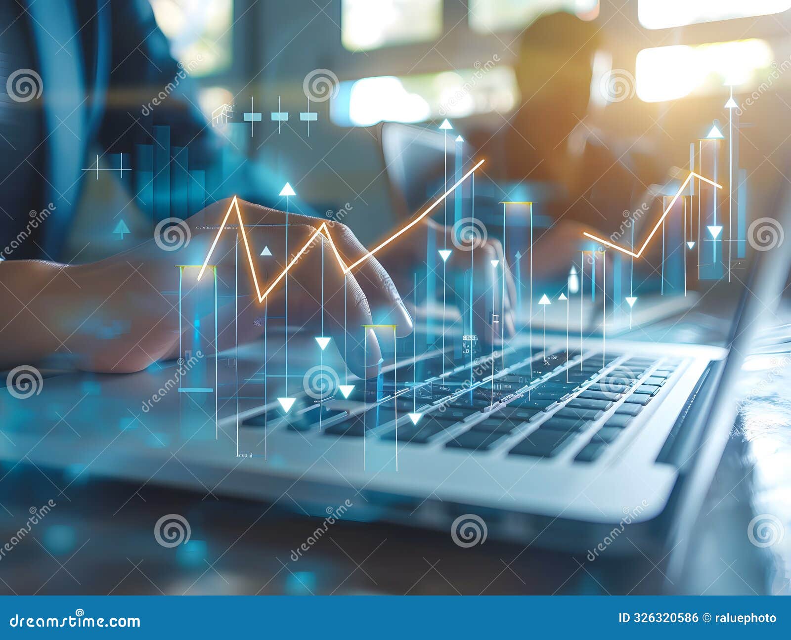 Businessman Sitting at Desk Staring at Computer Screen Stock ...