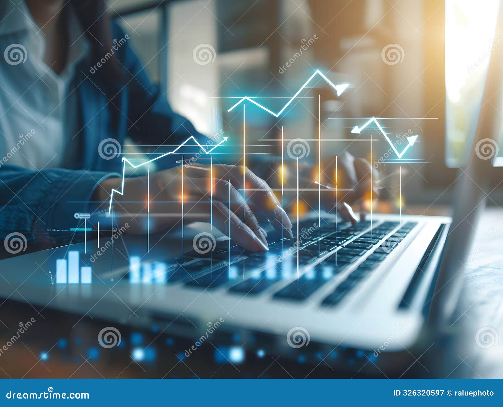 Businessman Sitting at Desk Staring at Computer Screen Stock ...