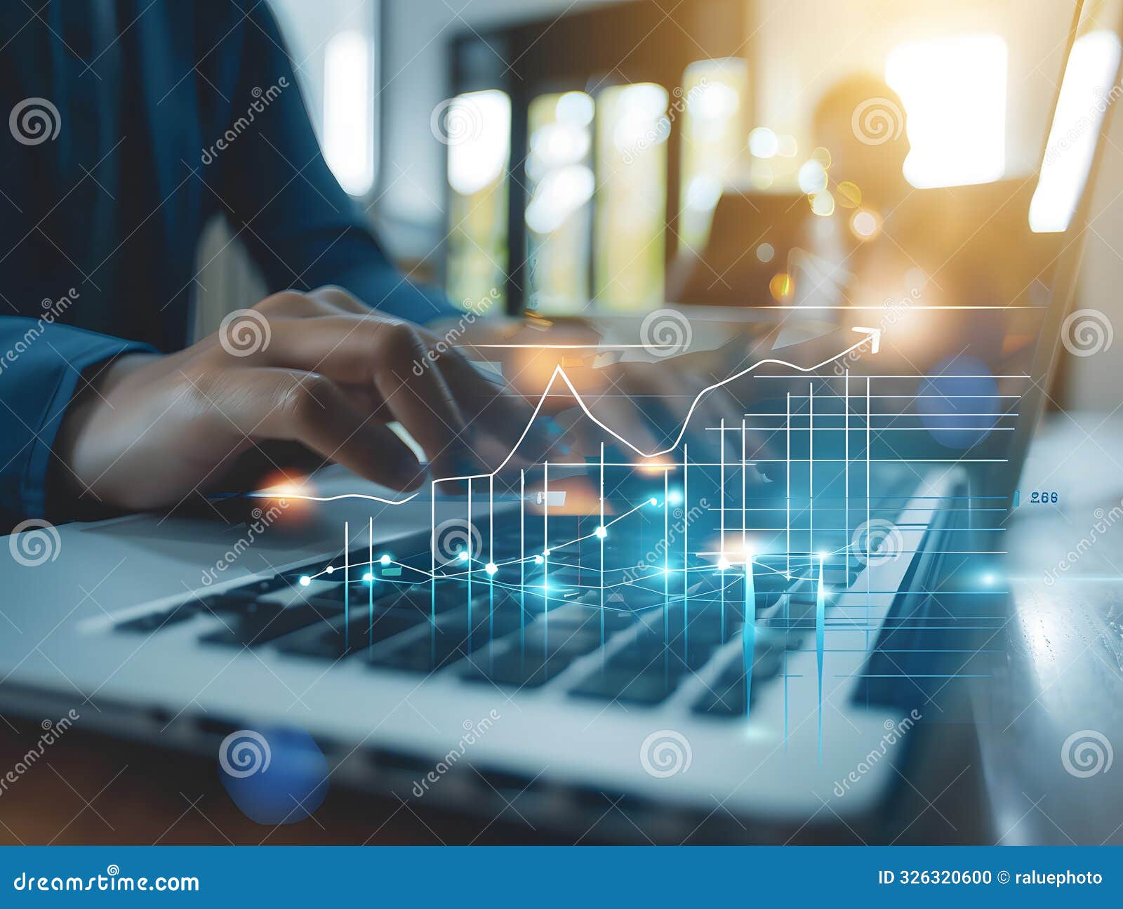 Businessman Sitting at Desk Staring at Computer Screen Stock ...