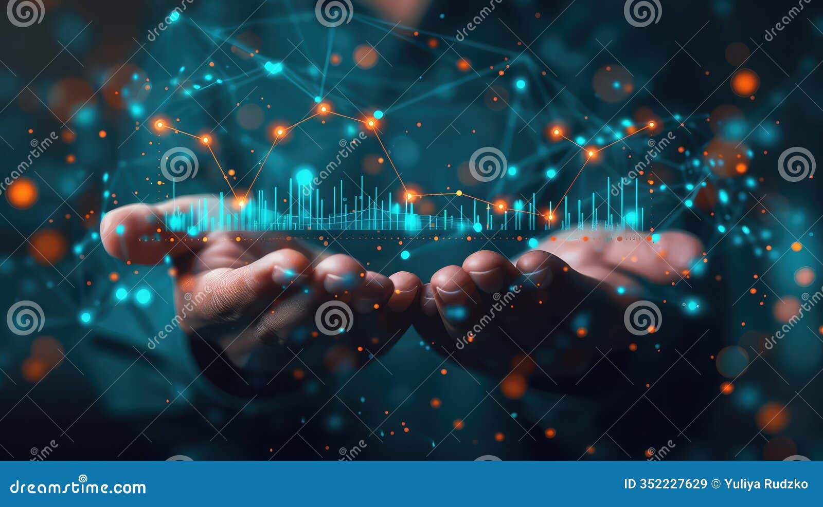 Business Growth Visualization: Virtual Graph Arrow Up Stock Image ...