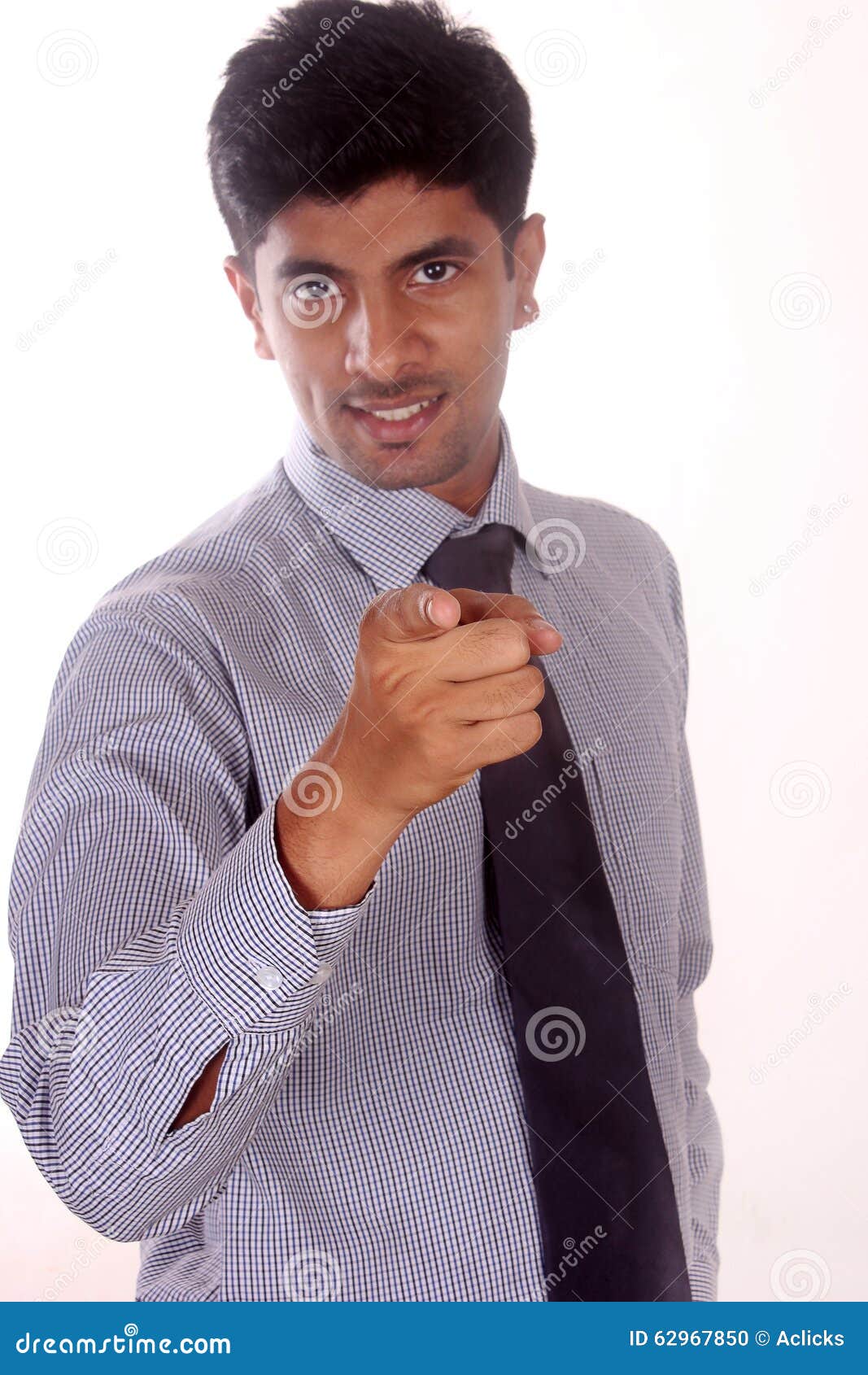 Business Guy Smiling and Pointing at Camera Stock Photo - Image of ...