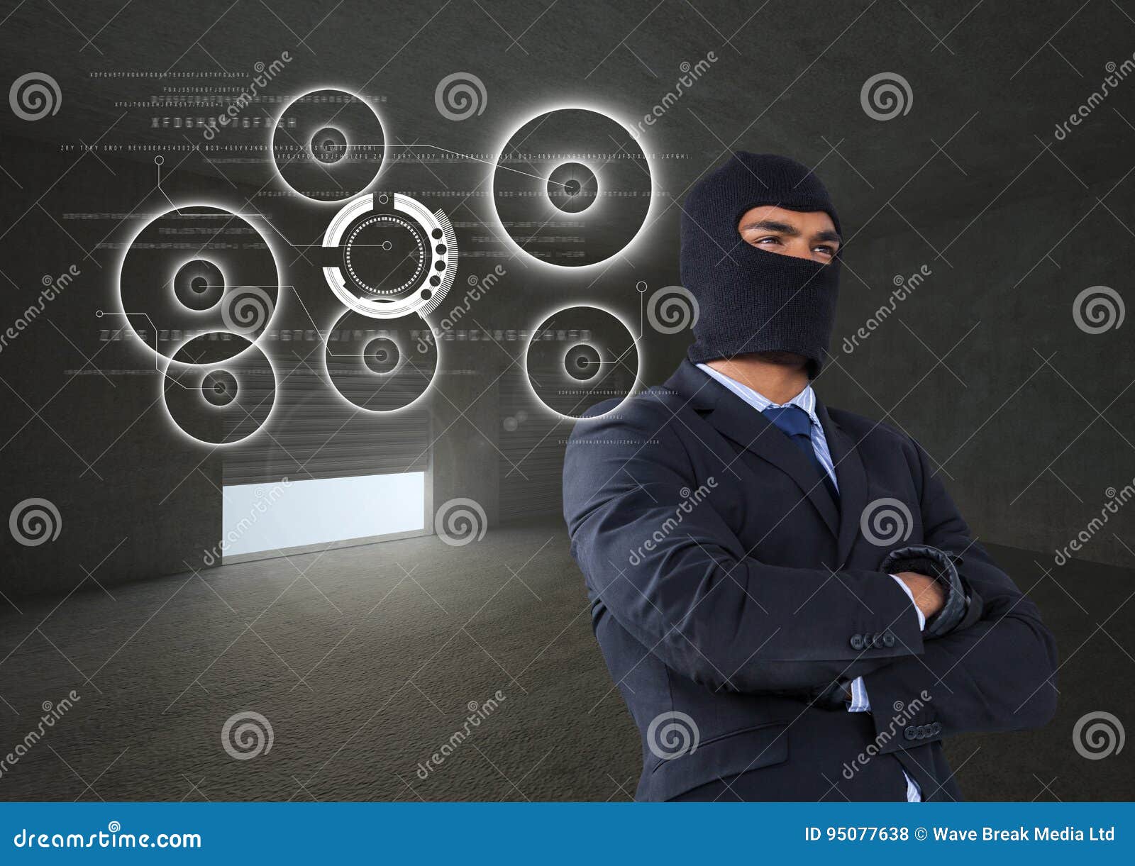 Business Hacker with Arms Crossed Standing in a Room Stock Photo ...