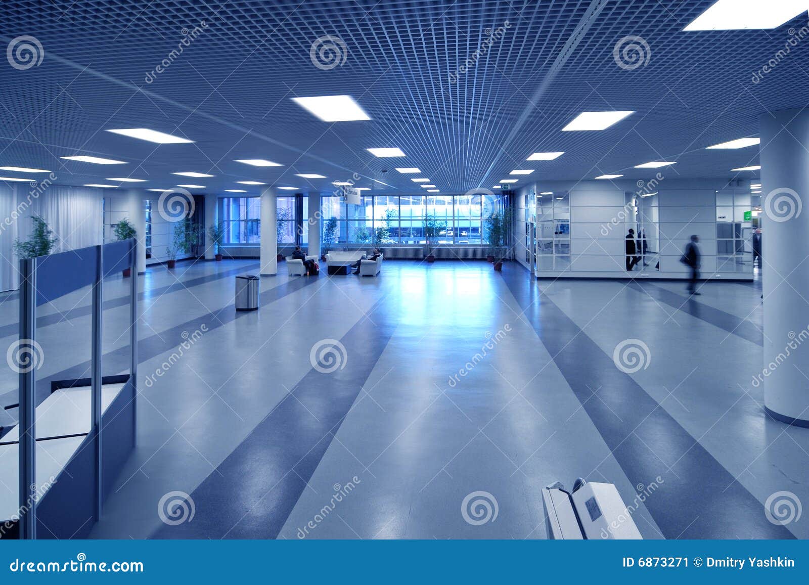 Business hall blue stock image. Image of mall, hallway - 6873271