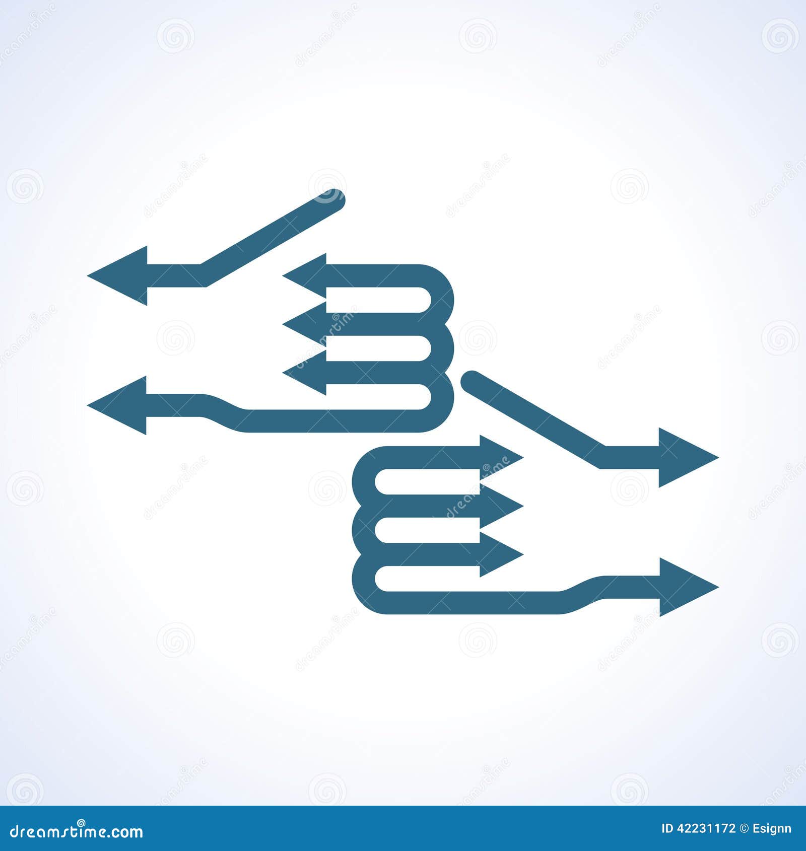 Business Hand with Arrows Sign Stock Vector - Illustration of direction ...