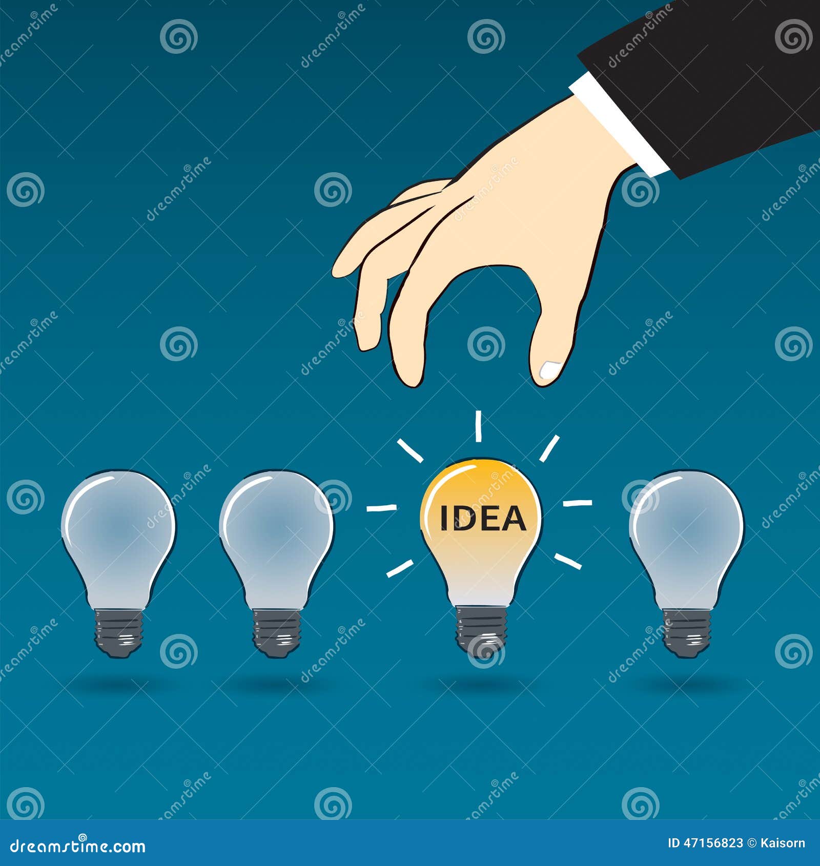 Business Hand Choose Idea Light Bulb Stock Illustration - Illustration ...